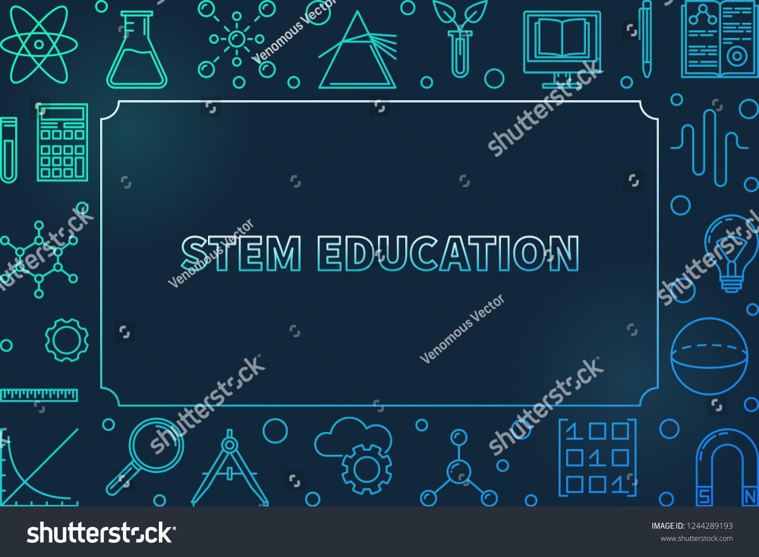 Stem Blue Horizontal Frame Empty Space Stock Vector (Royalty Free ... Stem Blue Horizontal Frame Empty Space Stock Vector (Royalty Free ...