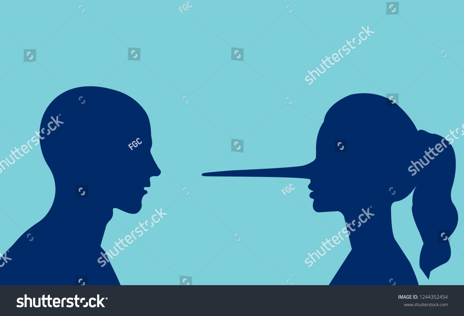 Lies Couple Vector Man Looking Lying Stock Vector Royalty Free 1244352454 Shutterstock