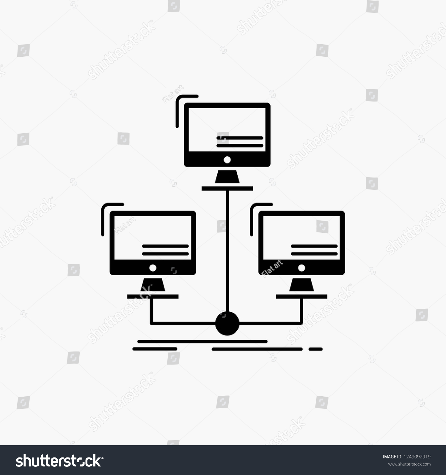 Database Distributed Connection Network Computer Glyph Stock Vector Royalty Free 1249092919