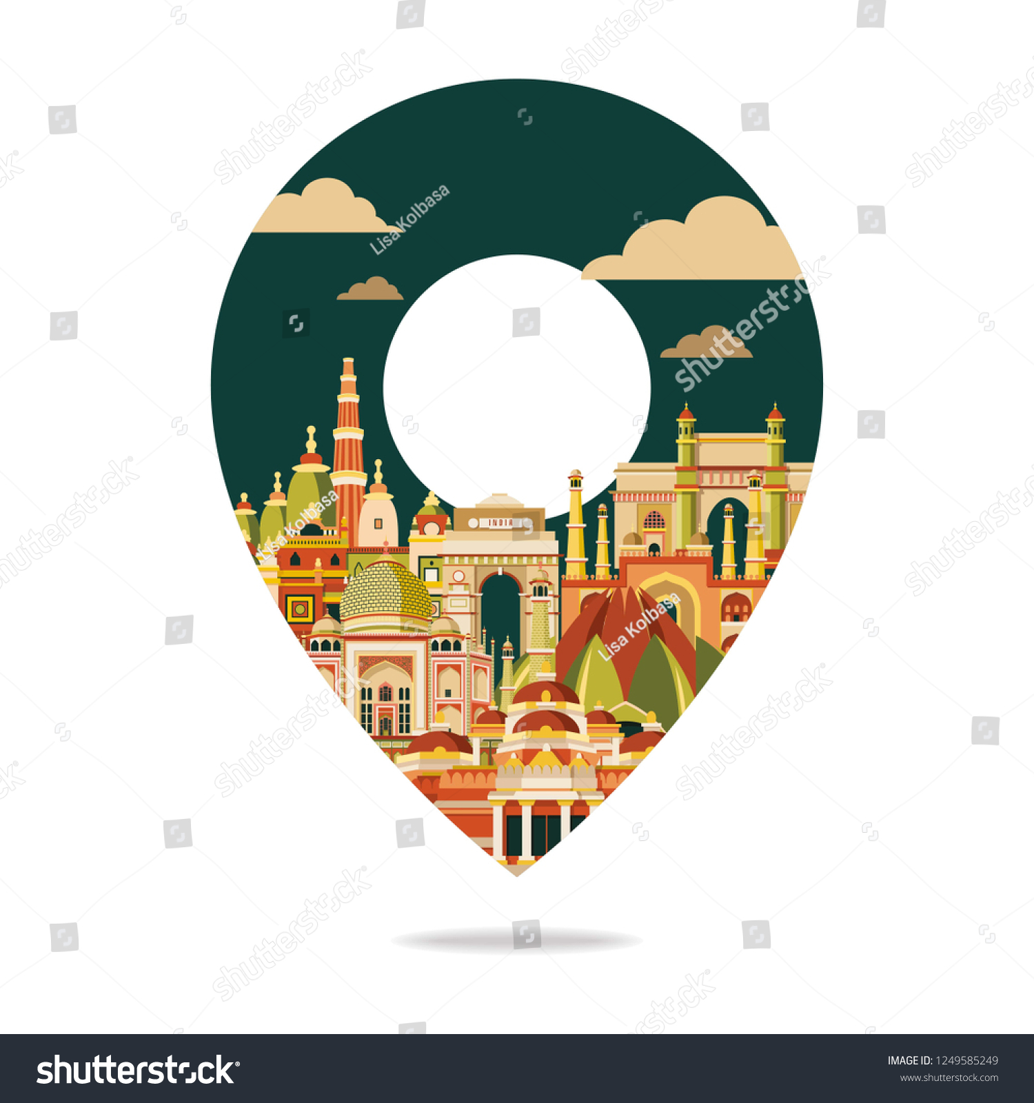 Colorful Detailed India Skyline Travel Tourism Stock Vector (Royalty ... Colorful Detailed India Skyline Travel Tourism Stock Vector (Royalty ...