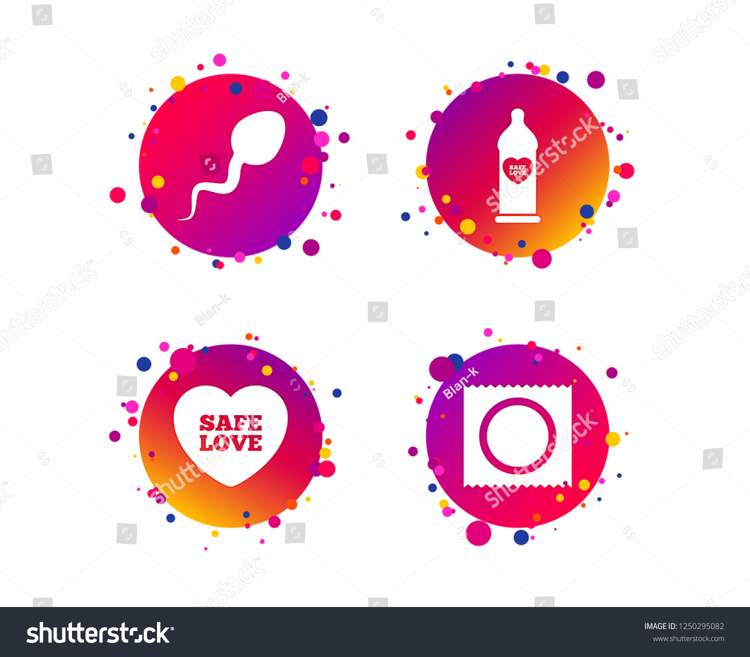 Safe Sex Love Icons Condom Package Stock Vector Royalty Free 1250295082 Shutterstock
