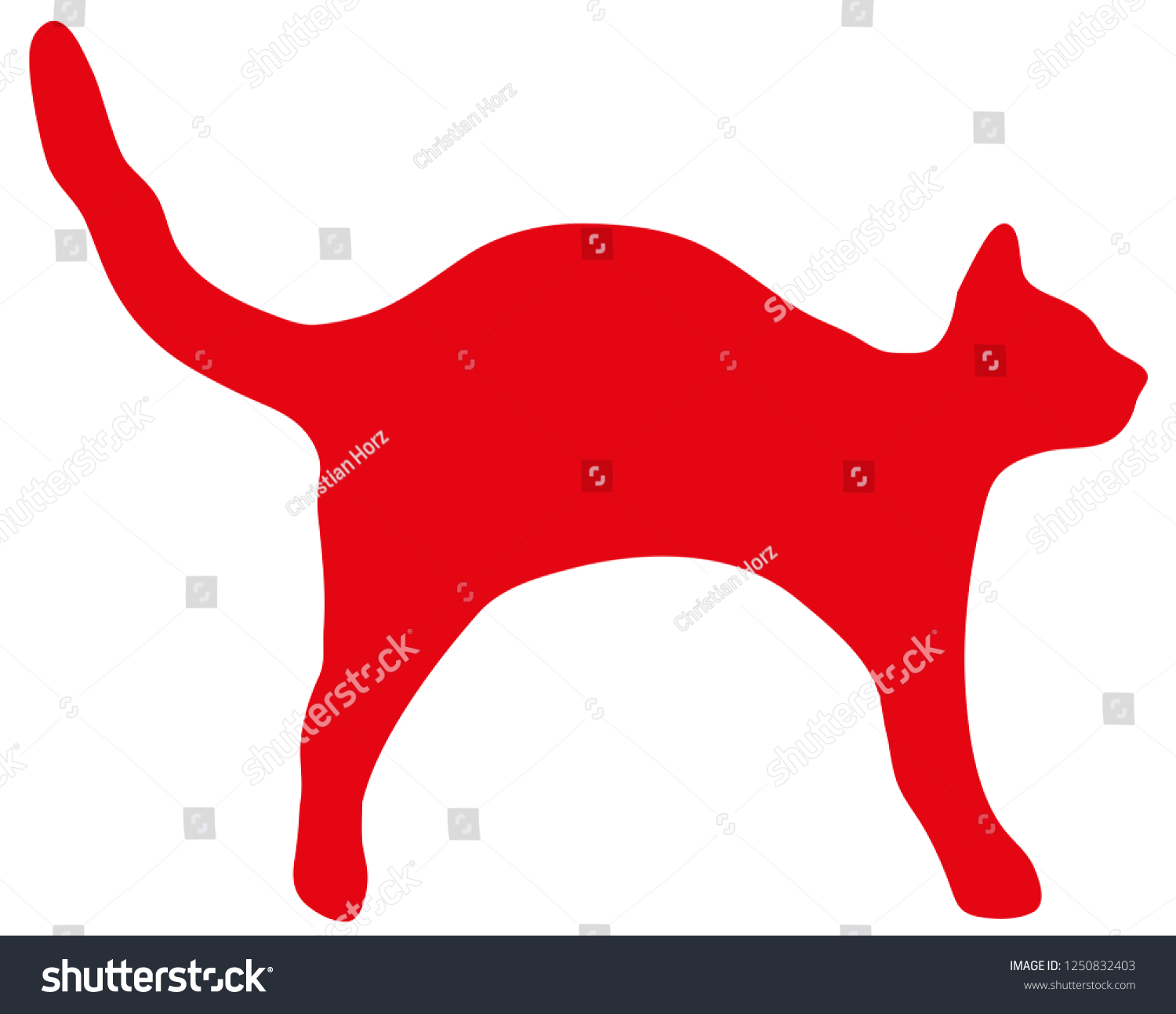 Silhouette Cat Arching Her Back Vector Vector De Stock Libre De