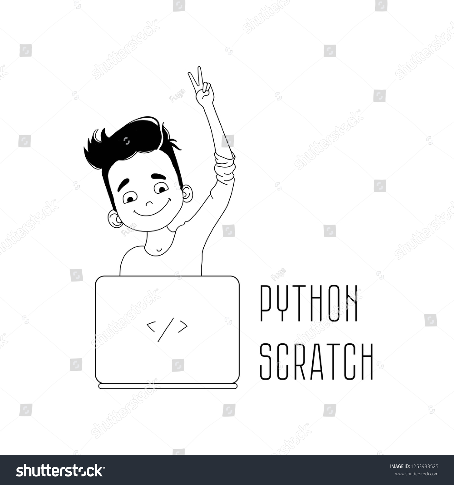 Kid Programming Kids Coding Young Programmer Stock Vector (Royalty Free ...