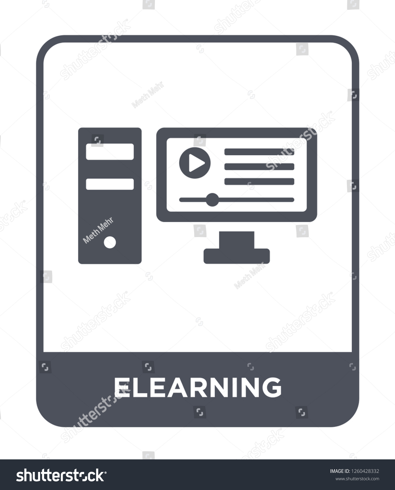 Elearning Icon Vector On White Background Stock Vector (Royalty Free ...