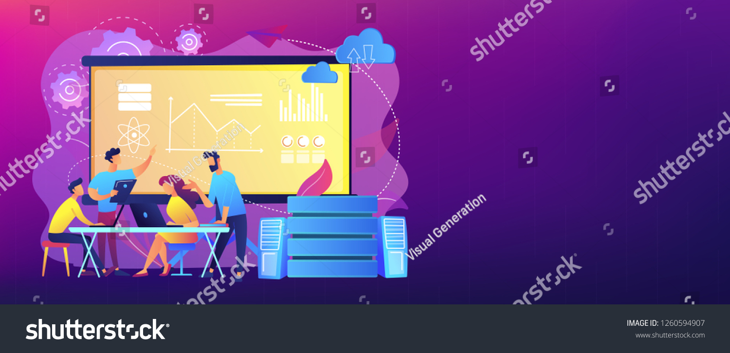 Software Engineer Statistician Visualizer Analyst Working Stock Vector
