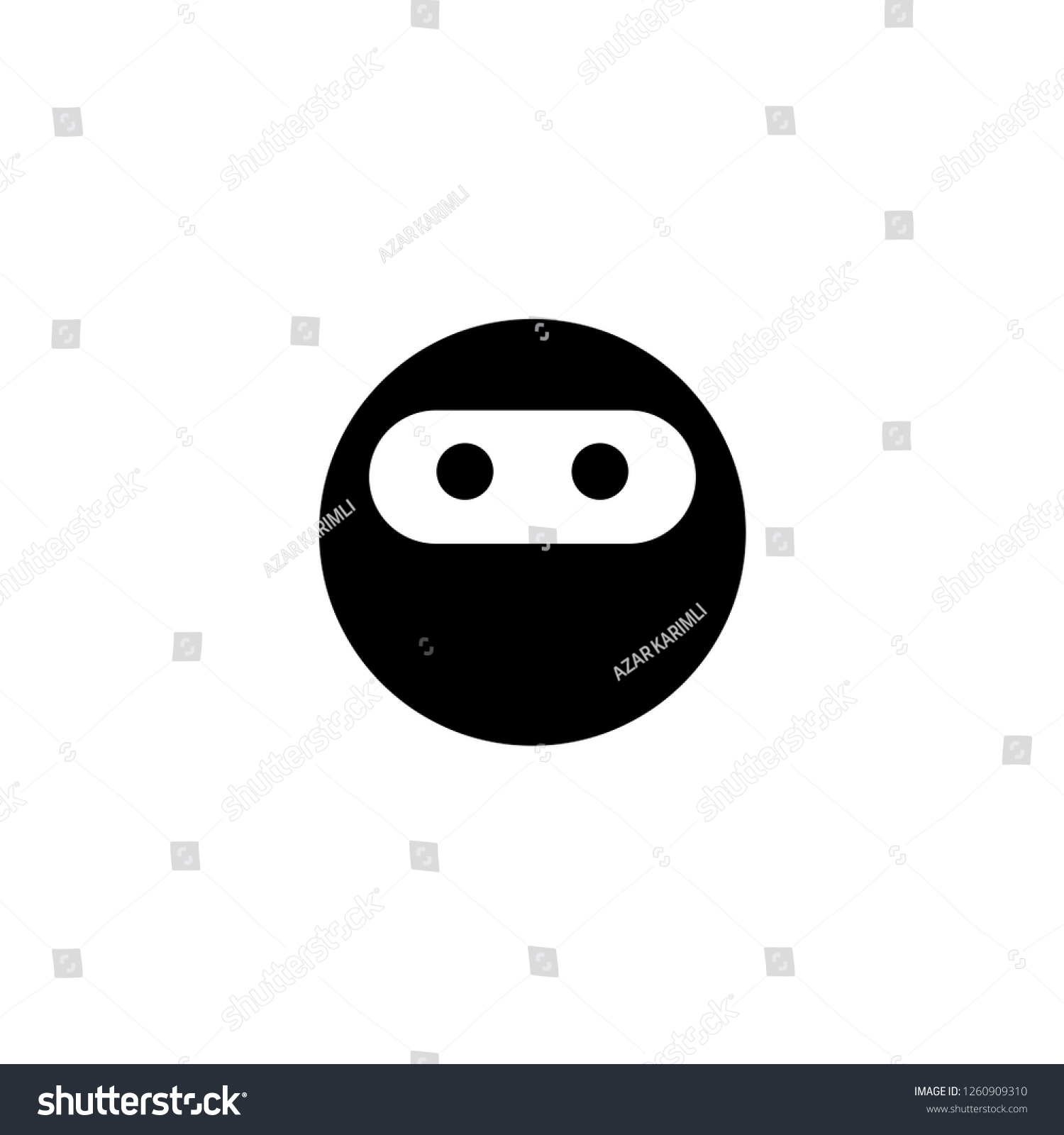 Ninja Head Vector Stock Vector (Royalty Free) 1260909310 | Shutterstock