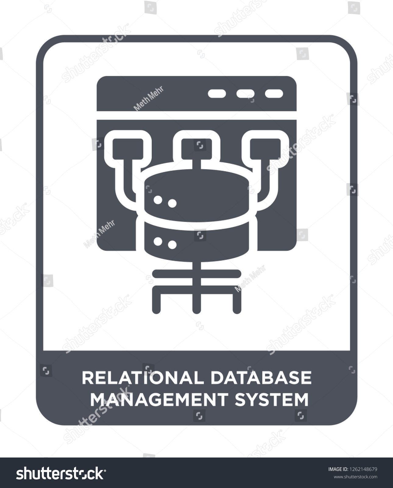Relational Database Management System Icon Vector: Stock-Vektorgrafik (Lizenzfrei) 1262148679 ...