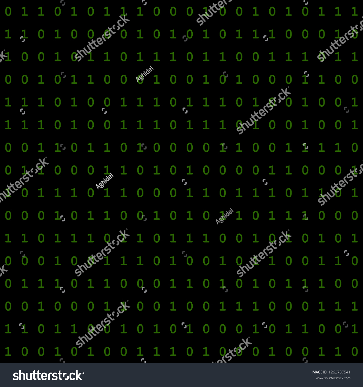 0 1 Digital Matrix Green Binary Stock Vector (Royalty Free) 1262787541 ...
