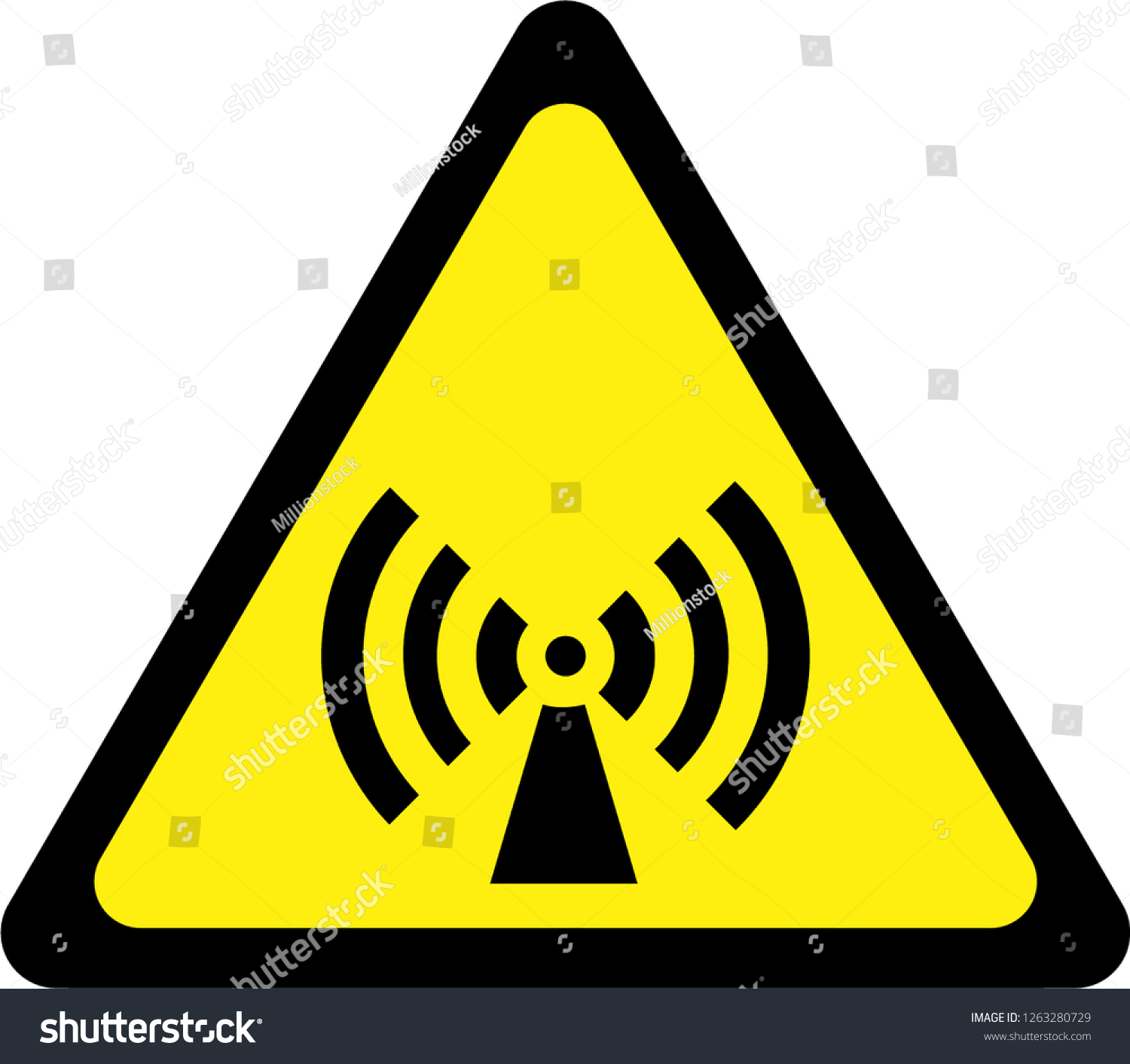 Warning Sign Nonionizing Radiation Symbol Stock Illustration 1263280729 ... Warning Sign Nonionizing Radiation Symbol Stock Illustration 1263280729 ...