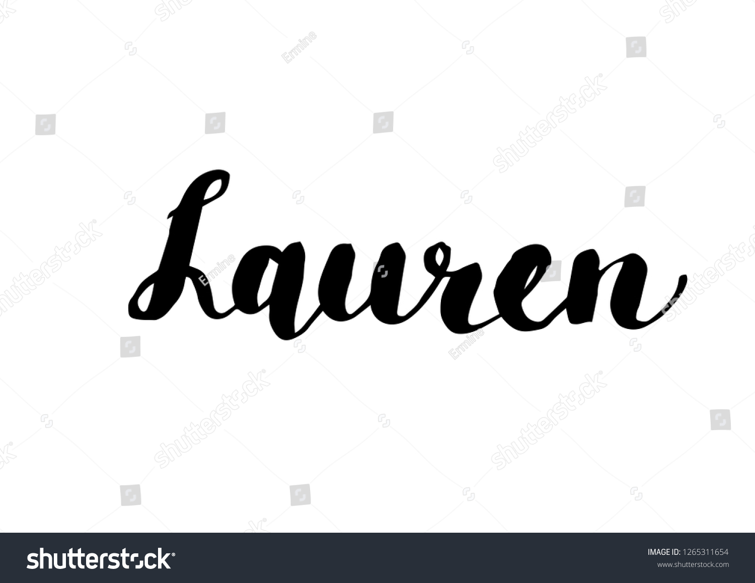 Female Name Lauren Handwritten Lettering Black Stock Vector Royalty Free 1265311654 Shutterstock