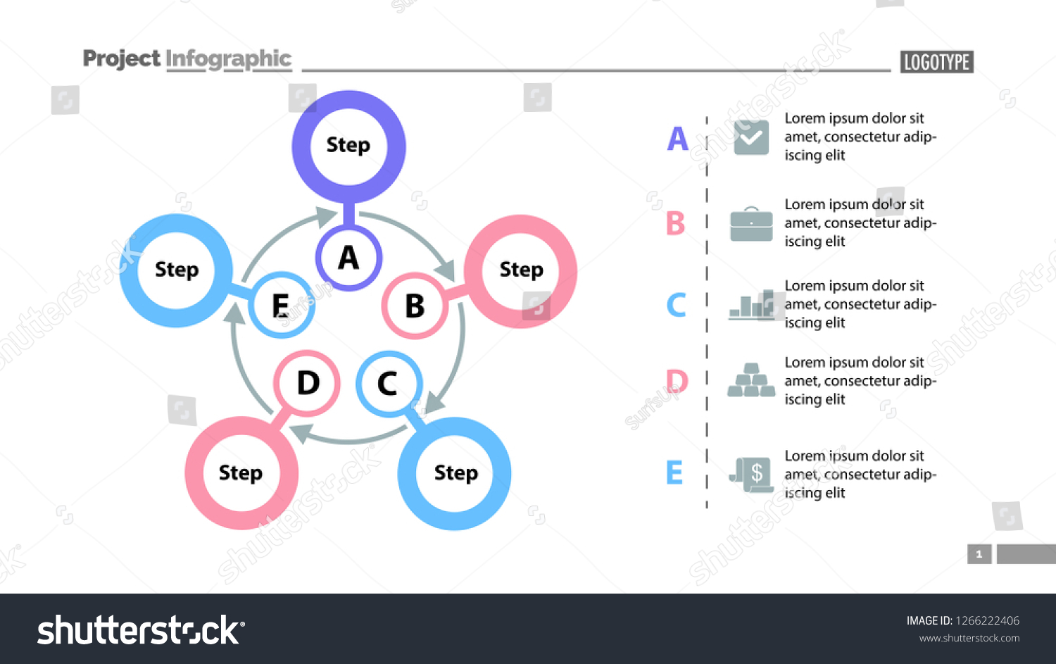 Five Steps Process Chart Slide Template Stock Vector (Royalty Free ... Five Steps Process Chart Slide Template Stock Vector (Royalty Free ...