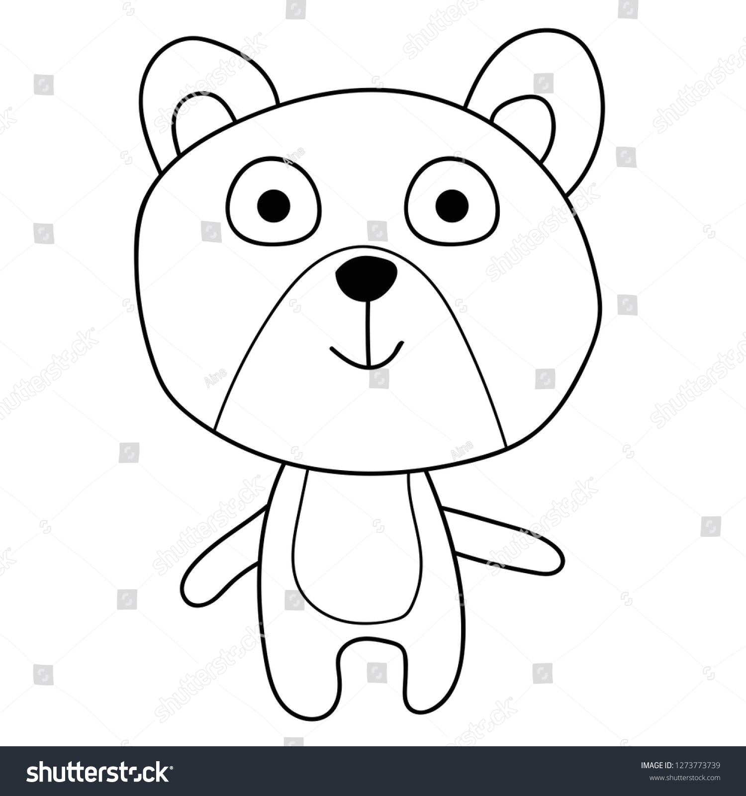 Cute Doodle Teddy Bear Isolated On Stock Vector Royalty Free 1273773739 Shutterstock