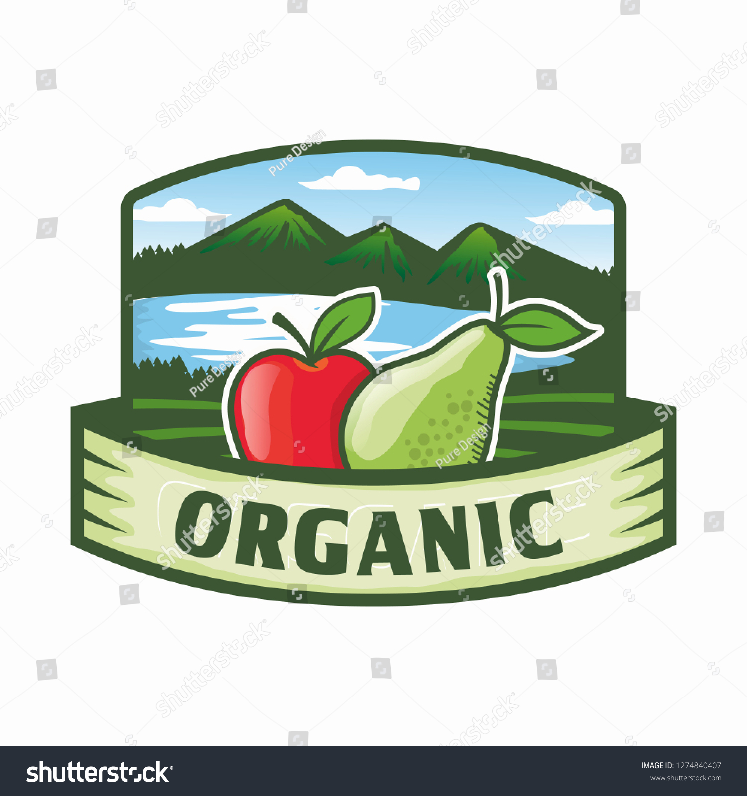 Organic Fruits Logo Vector Stock Vector (Royalty Free) 1274840407 ...