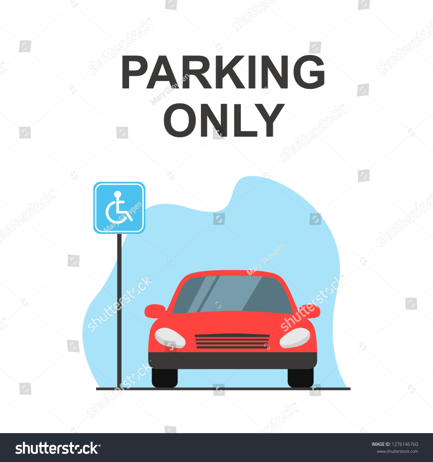 Disabled Handicapped Parking Space Red Car Stock Vector (Royalty Free ... Disabled Handicapped Parking Space Red Car Stock Vector (Royalty Free ...