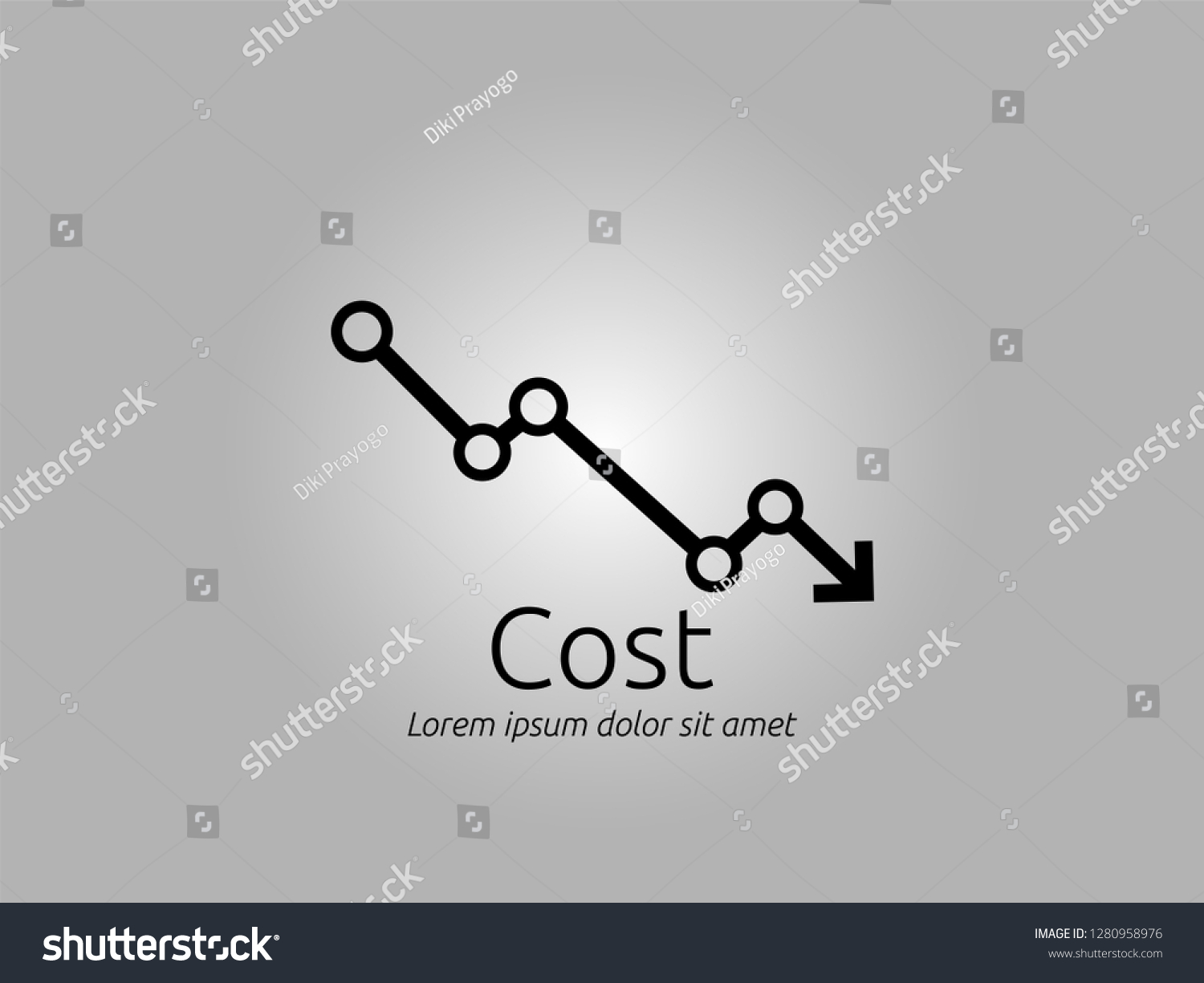 Cost Arrow Decrease Icon Money Arrow Stock Vector (Royalty Free ...