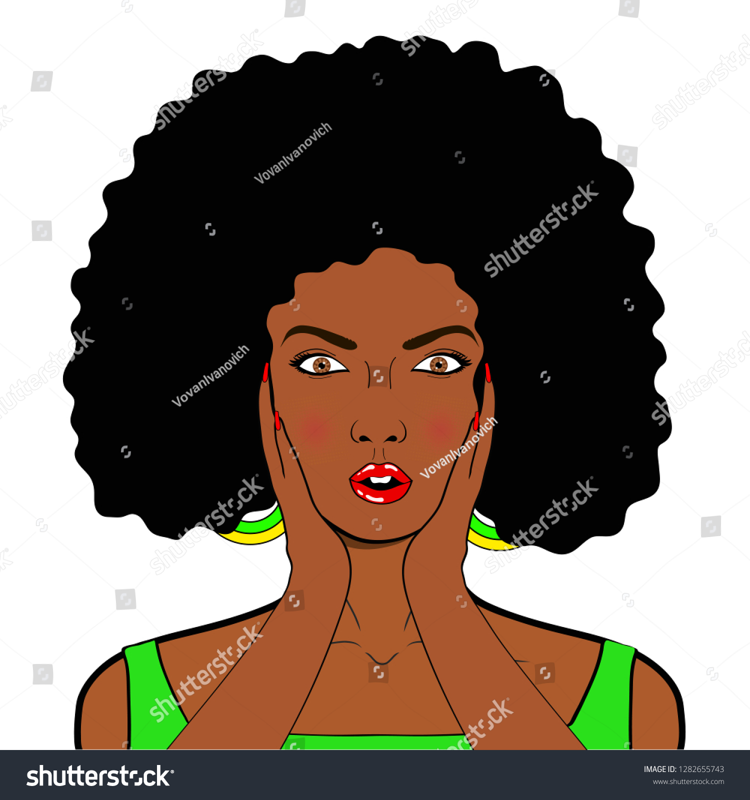 Wow Pop Art Face Sexy Surprised Stock Illustration 1282655743