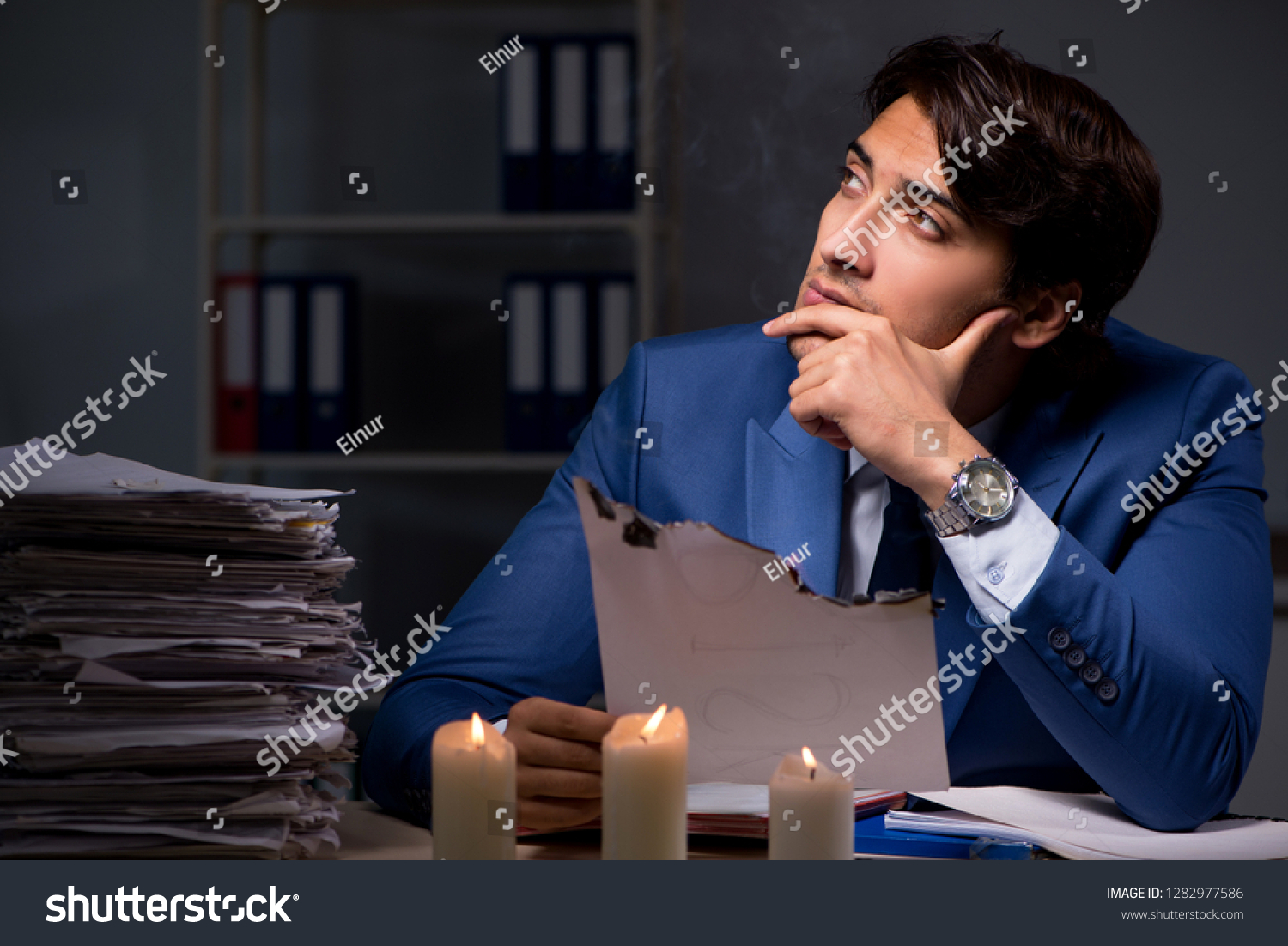 Businessman Burning Evidence Late Office Stock Photo 1282977586 ... Businessman Burning Evidence Late Office Stock Photo 1282977586 ...