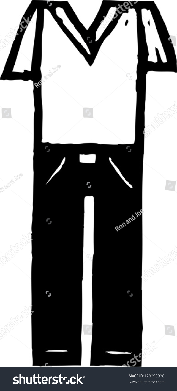 Black White Vector Illustration Male Clothes Stock Vector Royalty Free