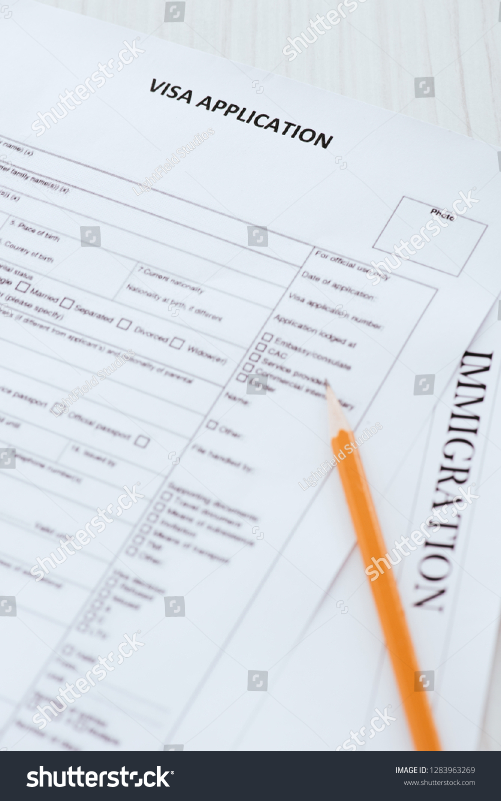 Pencil Near Documents Visa Application Immigration Stock Photo ... Pencil Near Documents Visa Application Immigration Stock Photo ...