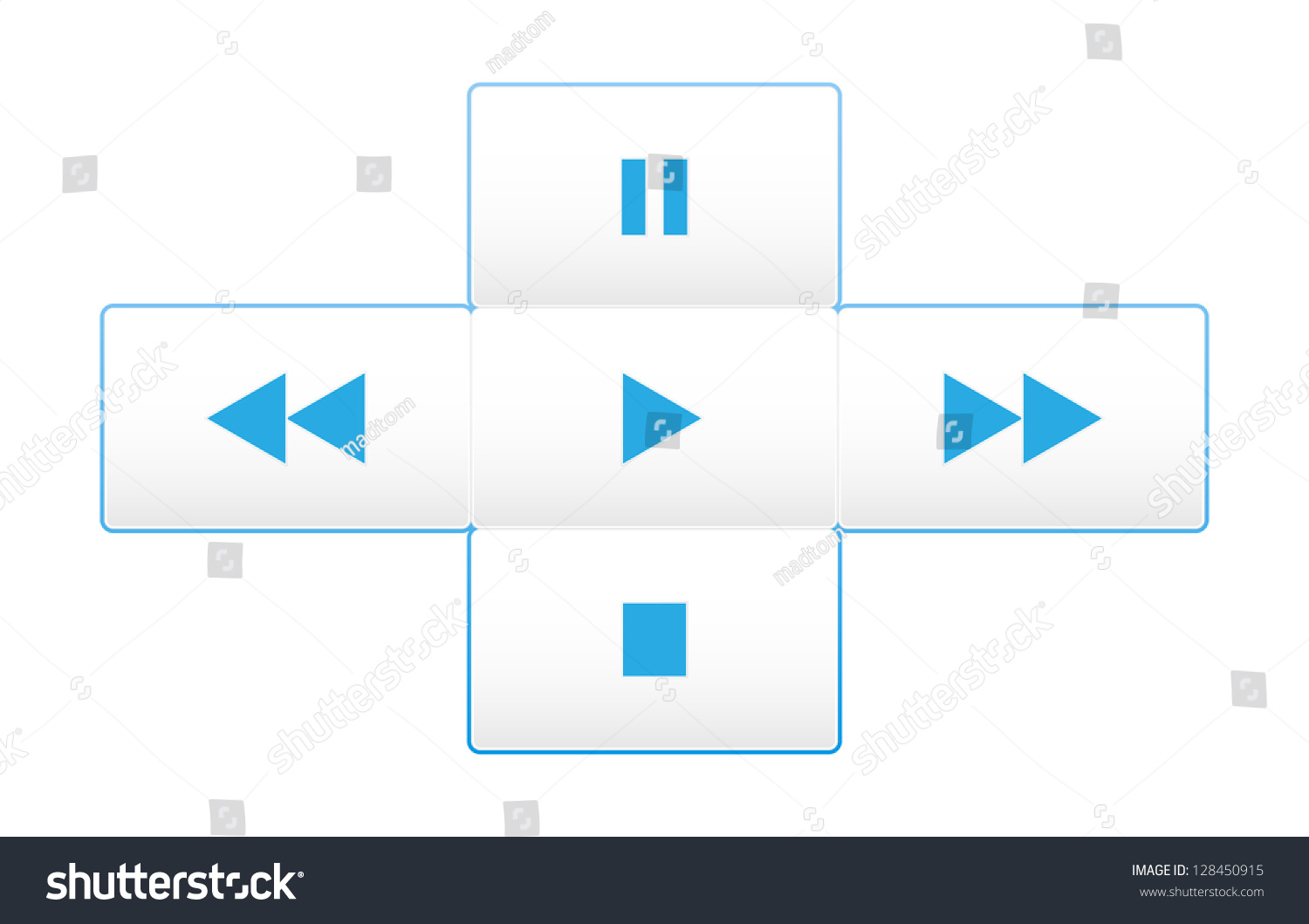 Control Panel Template Five Basic Functions Stock Vector (Royalty Free ...