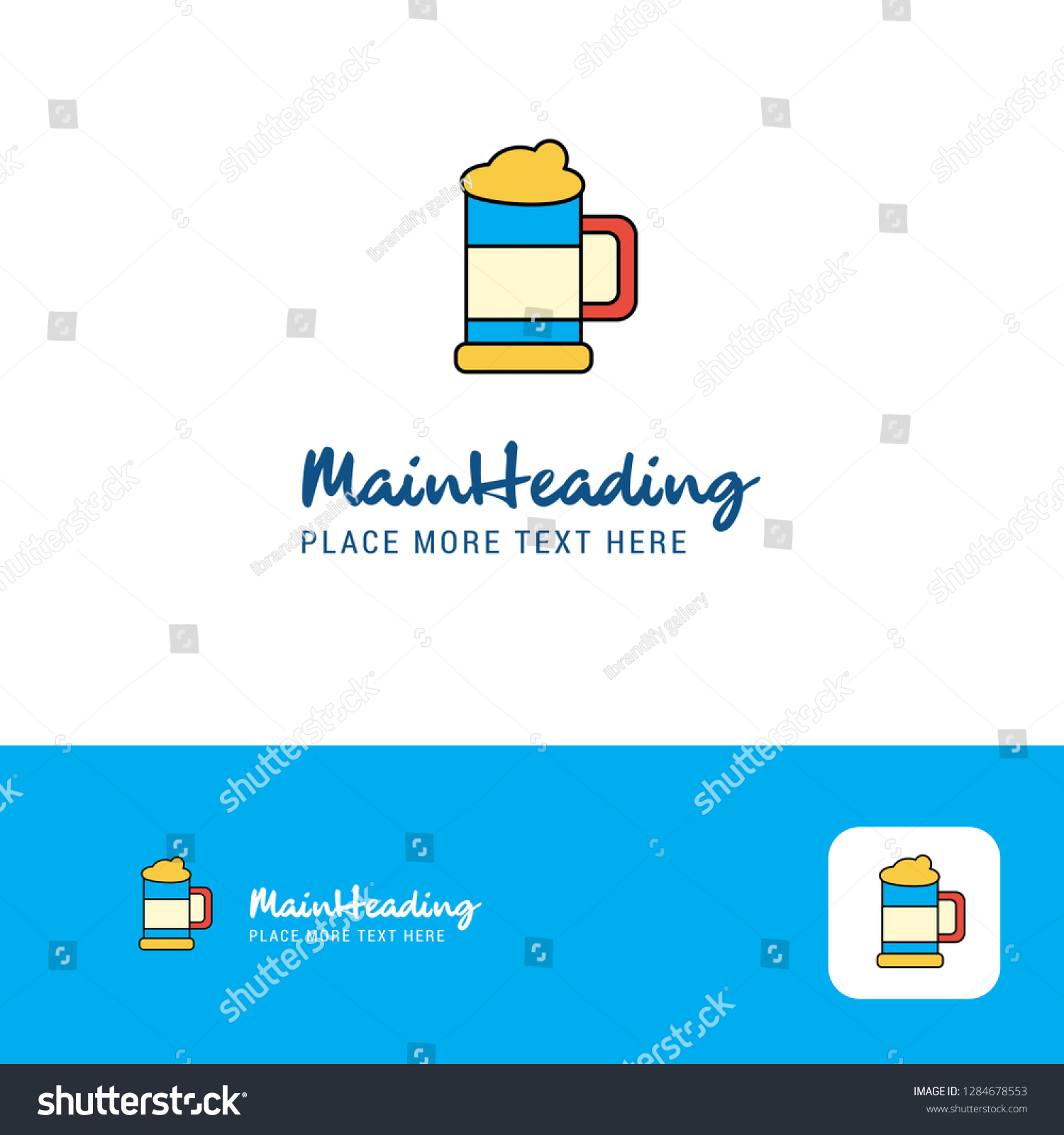 Creative Beer Glass Logo Design Flat Stock Vector Royalty Free 1284678553 Shutterstock