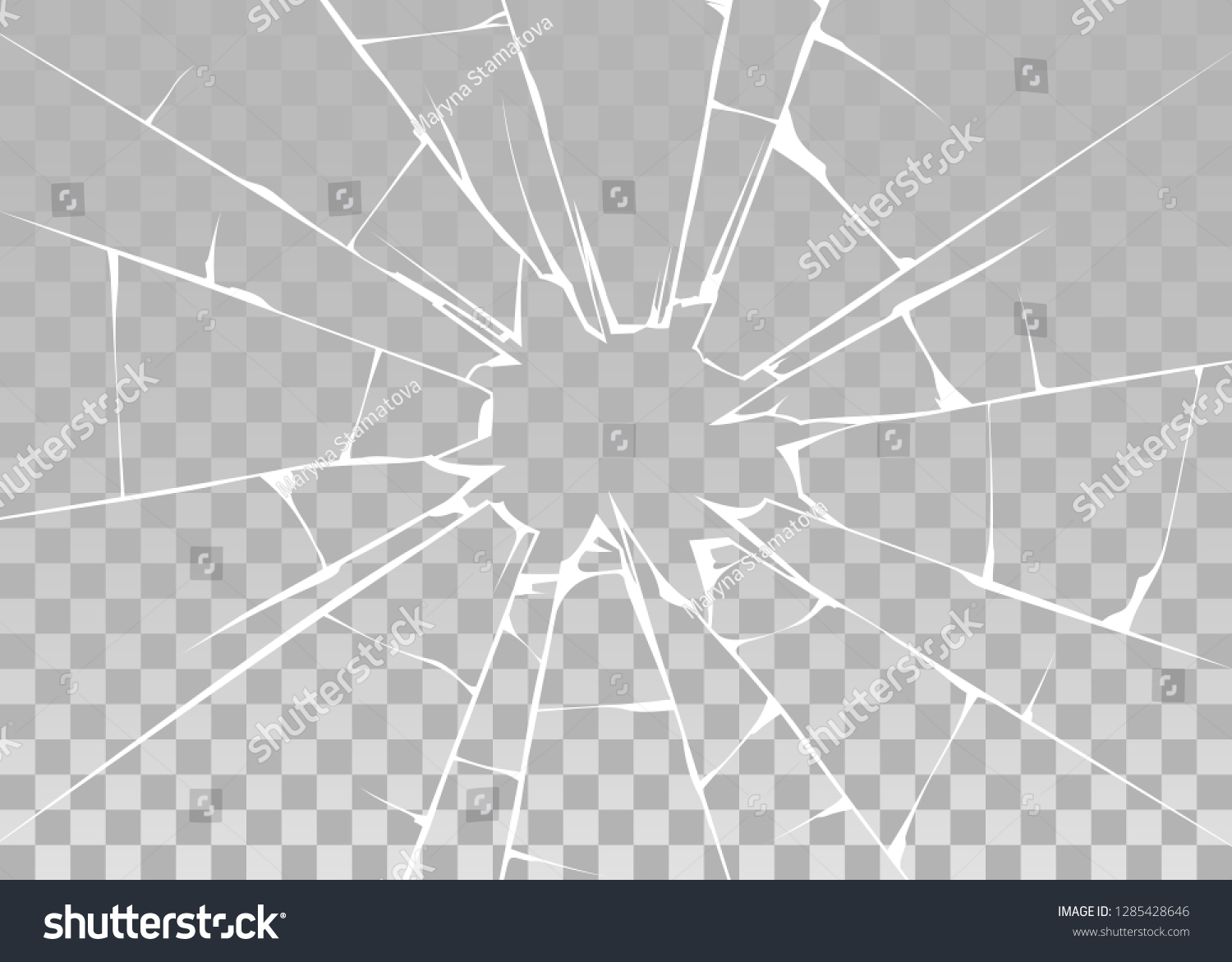 Broken Glass Template Isolated On Black Stock Vector Royalty Free 1285428646 Shutterstock