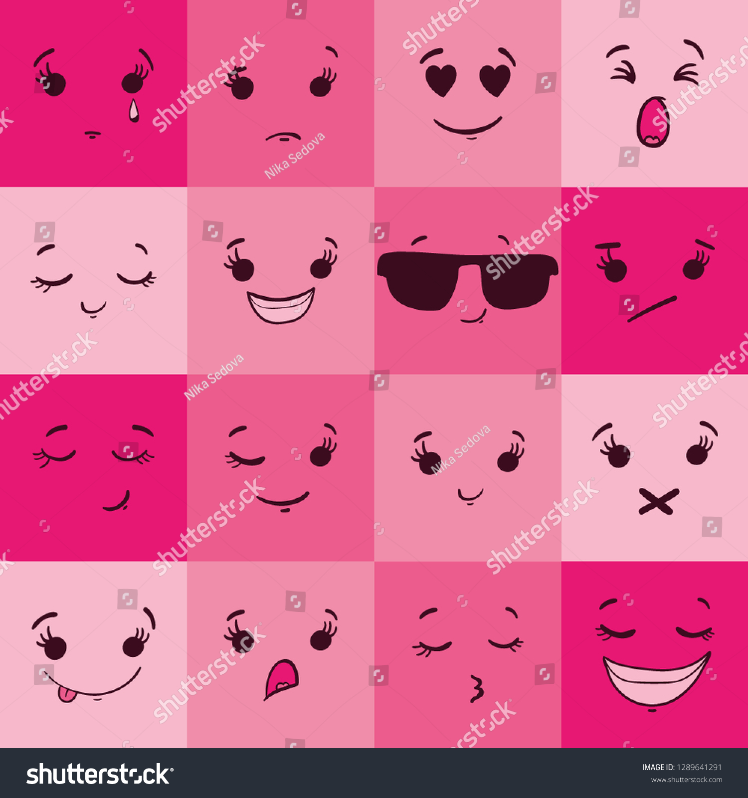 Emoji Vector Set Stock Vector Royalty Free 1289641291 Shutterstock