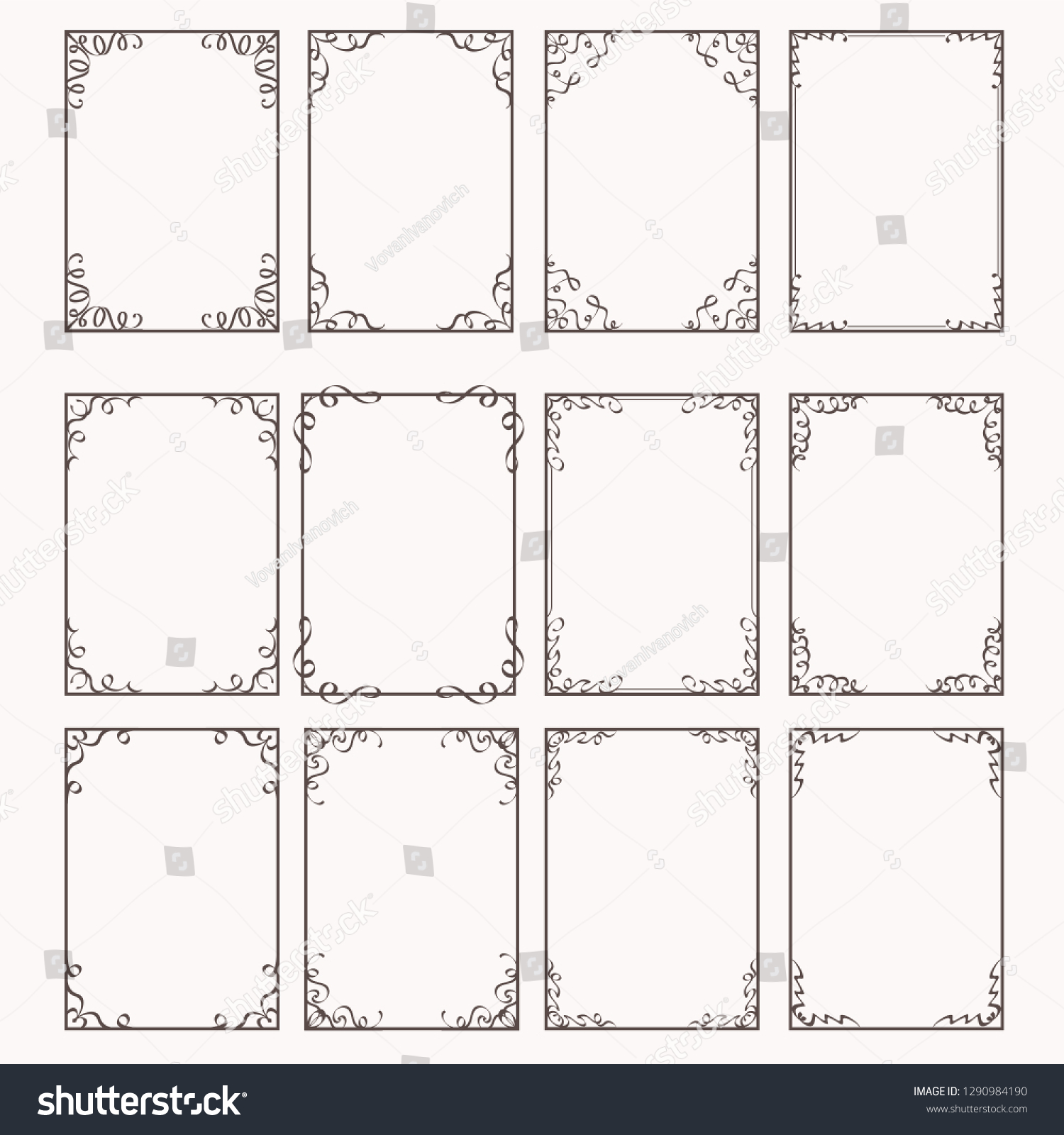 Decorative Frames Borders Rectangle Proportions Set Stock Vector ... Decorative Frames Borders Rectangle Proportions Set Stock Vector ...