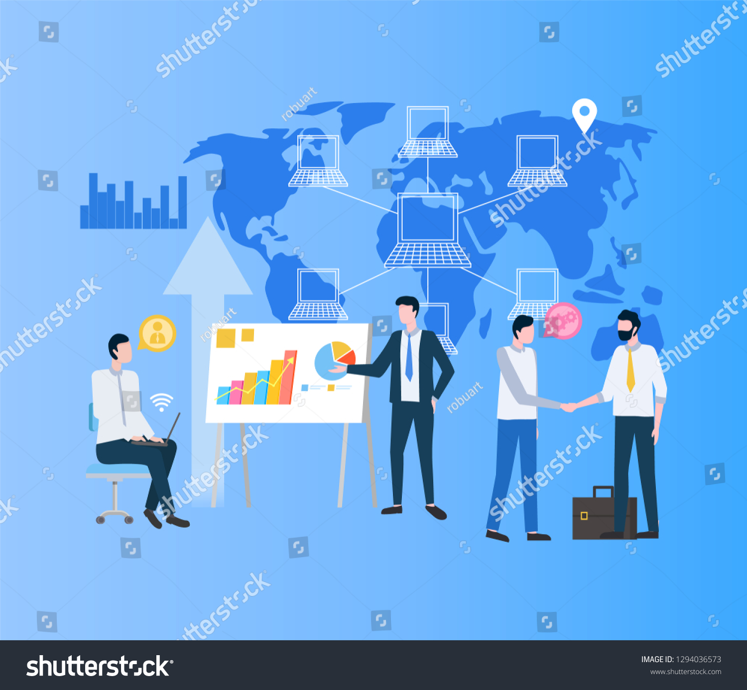 Modernizing Business Process Vector Businessman Making Stock Vector ... Modernizing Business Process Vector Businessman Making Stock Vector ...