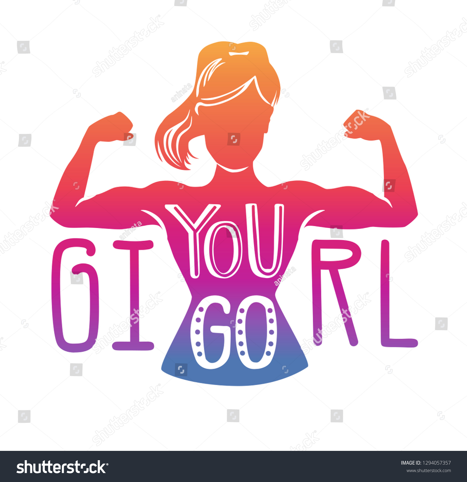 You Go Girl Vector Lettering Illustration стоковая векторная графика без лицензионных платежей