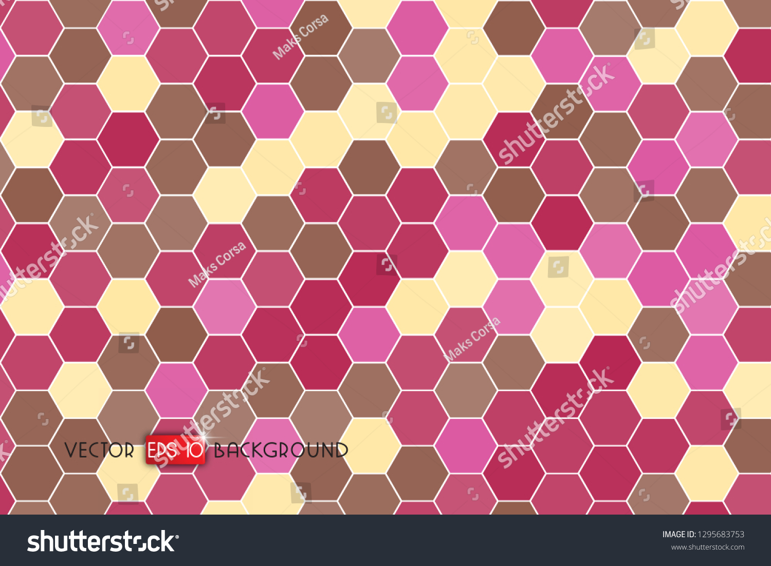 Hexagonal Grid Pattern Stock Vector (Royalty Free) 1295683753 ...
