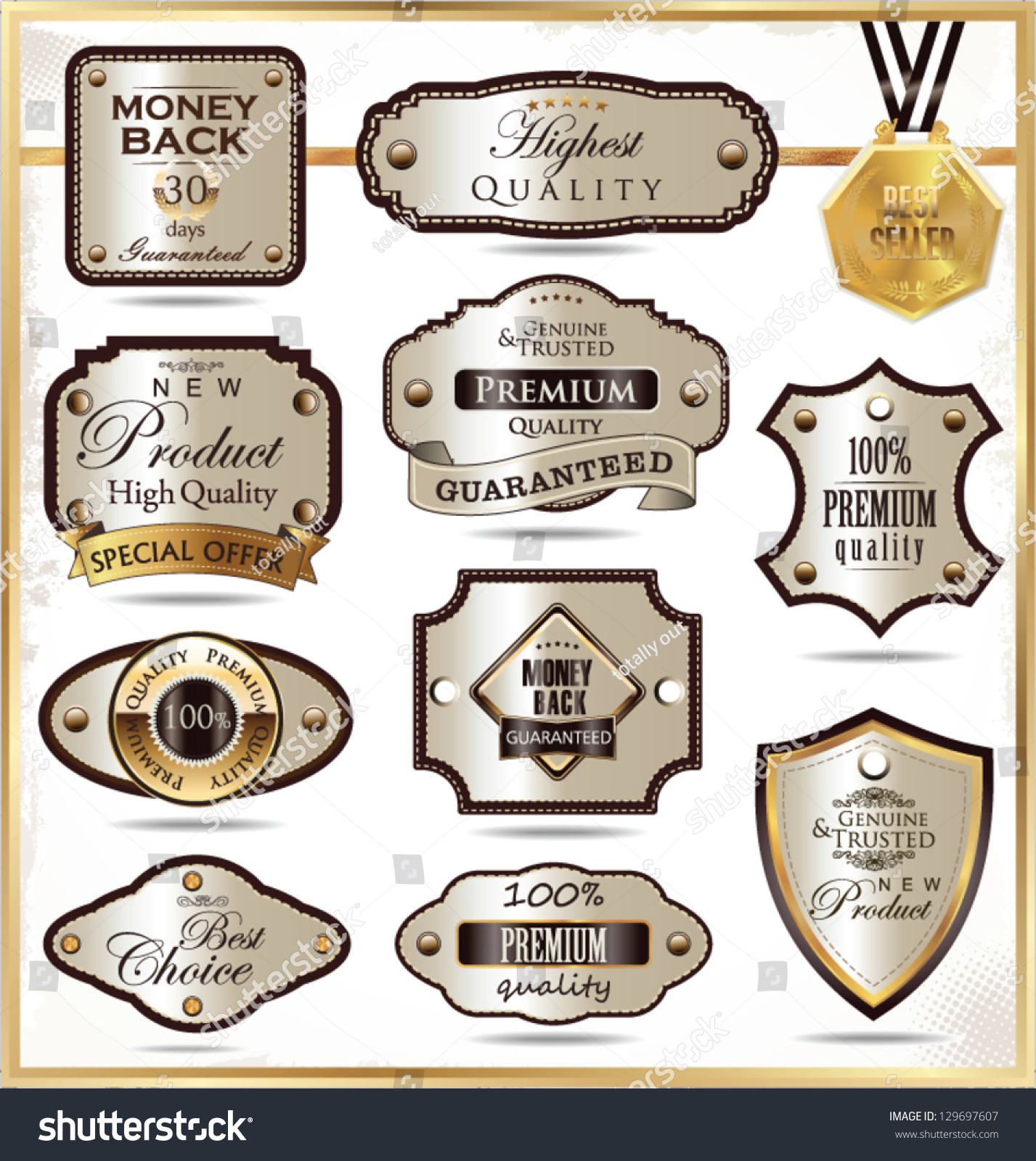 Elegant Labels Stock Vector (Royalty Free) 129697607 | Shutterstock