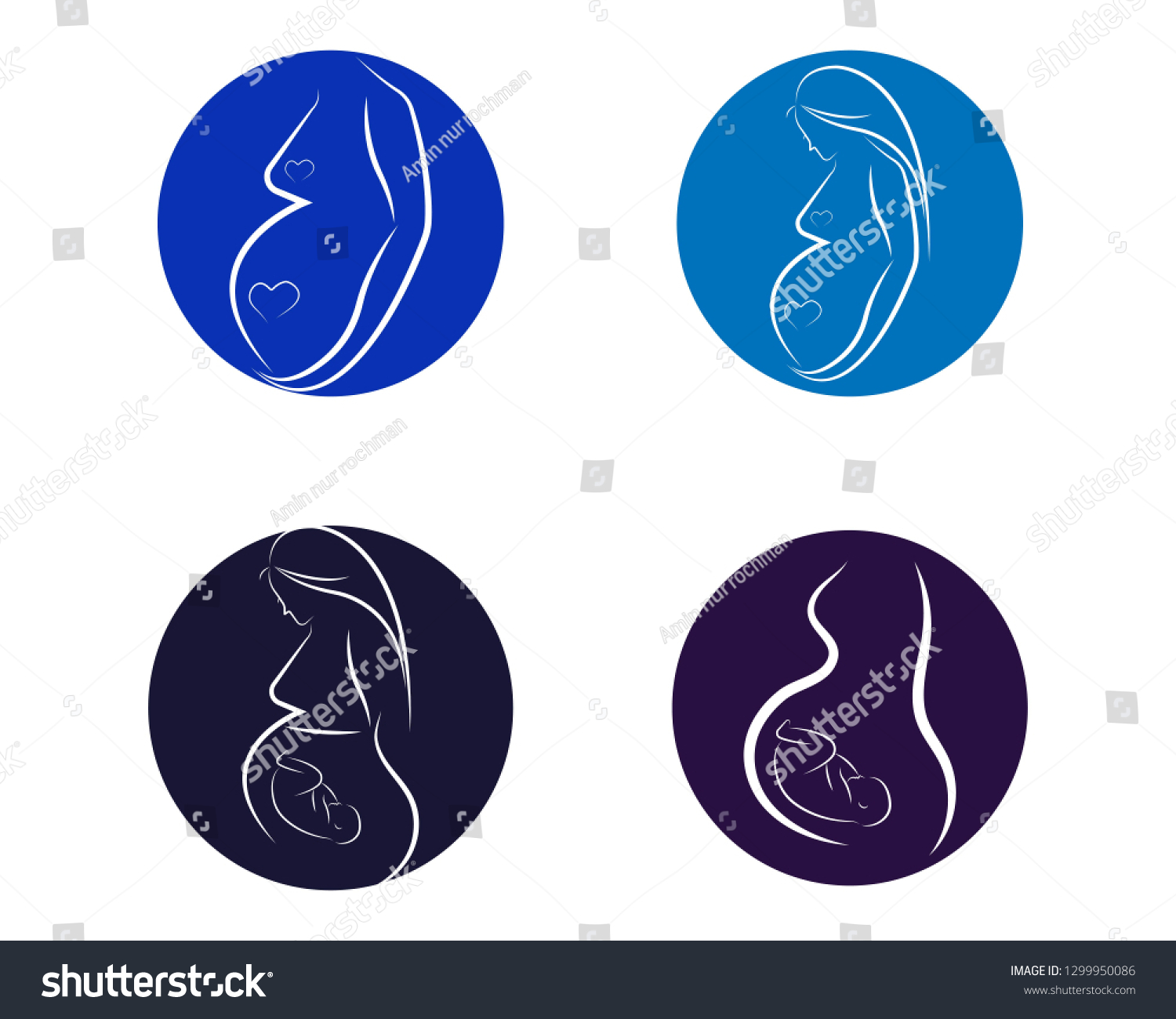 Pregnant Women Isolated Vector Symbol Vector Stock Vector Royalty Free