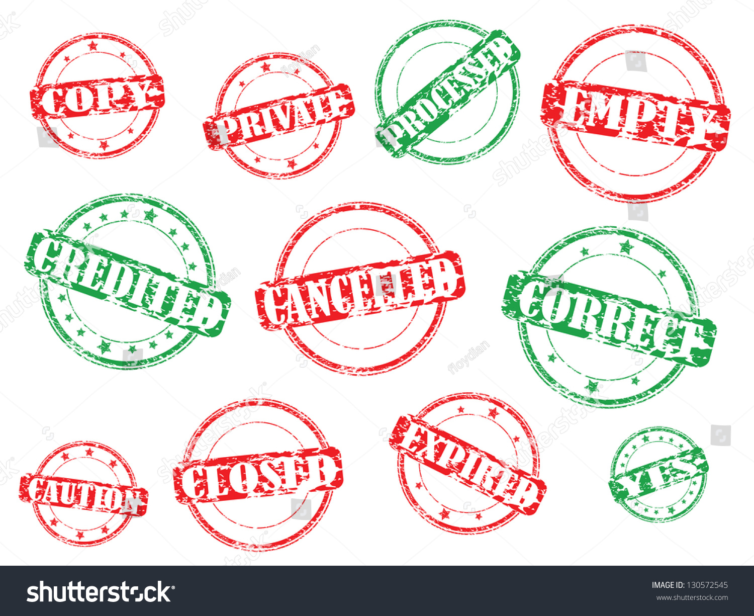 Set Rubber Stamps Stock Illustration 130572545 Shutterstock