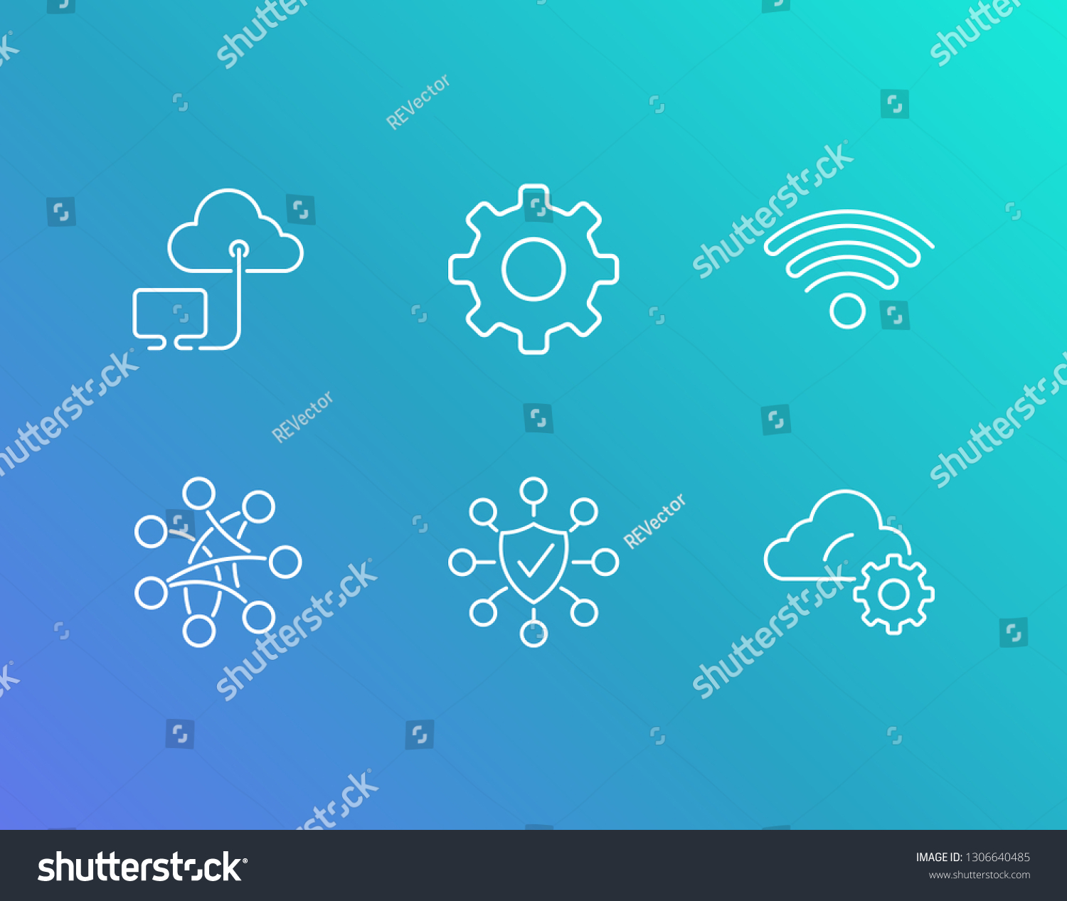 Network Icon Set Global Network Setting Stock Vector (Royalty Free ...