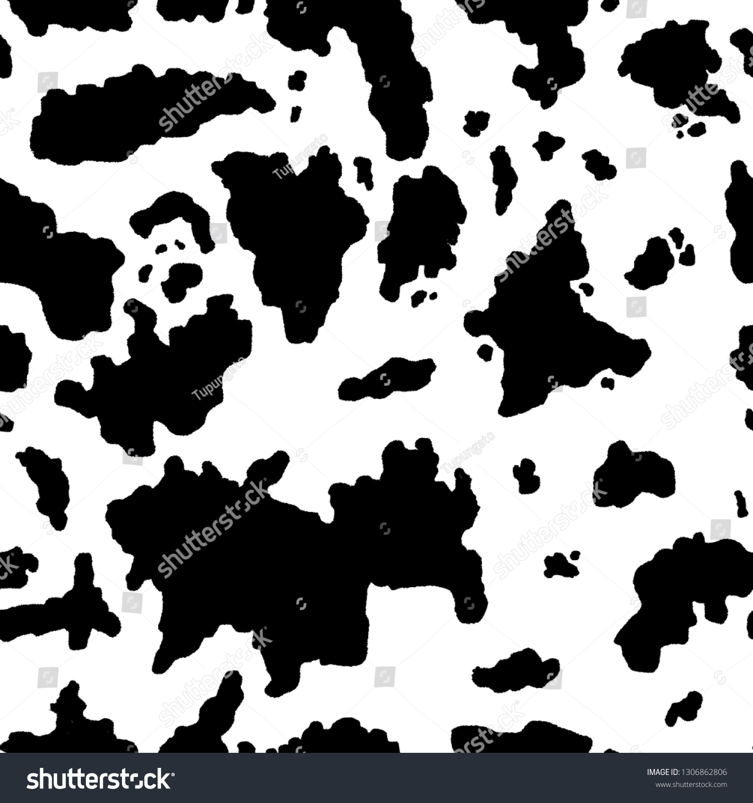 Cow Skin Seamless Pattern Vector Illustration Stock Vector Royalty