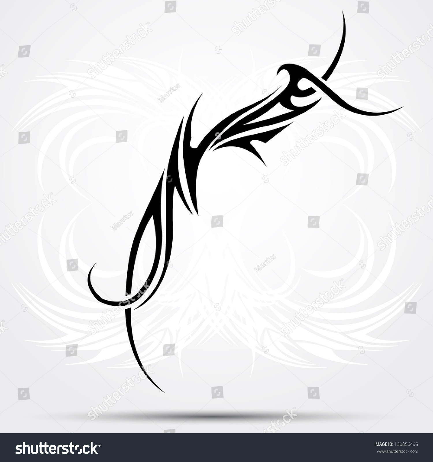 Sharp Tribal Tattoo Stock Vector (Royalty Free) 130856495 | Shutterstock