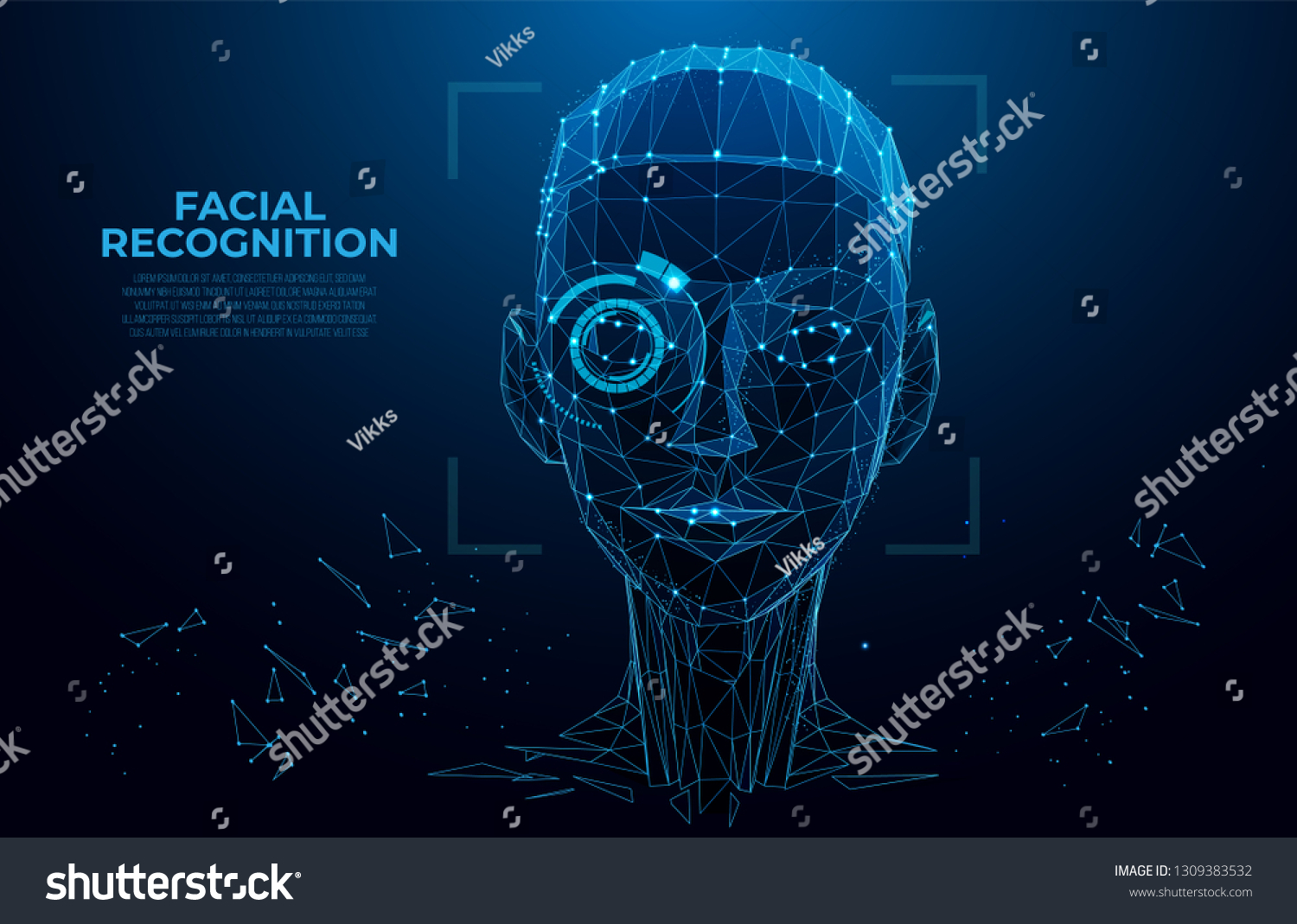 Face Recognition Cyber Women Robot Face Stock Vector Royalty Free 1309383532 Shutterstock