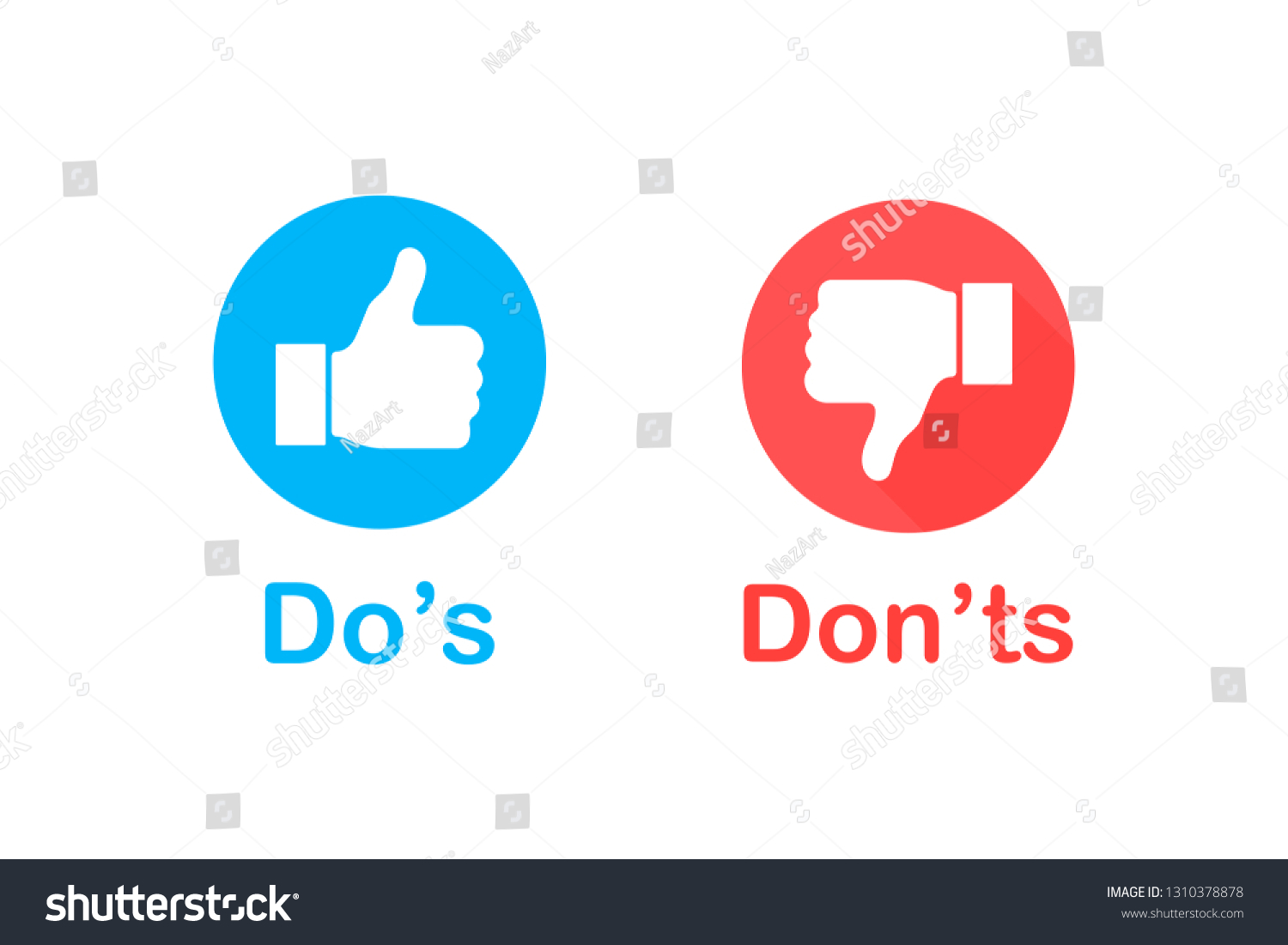 Dos Donts Like Thumbs Down Like Stock Vector Royalty Free 1310378878