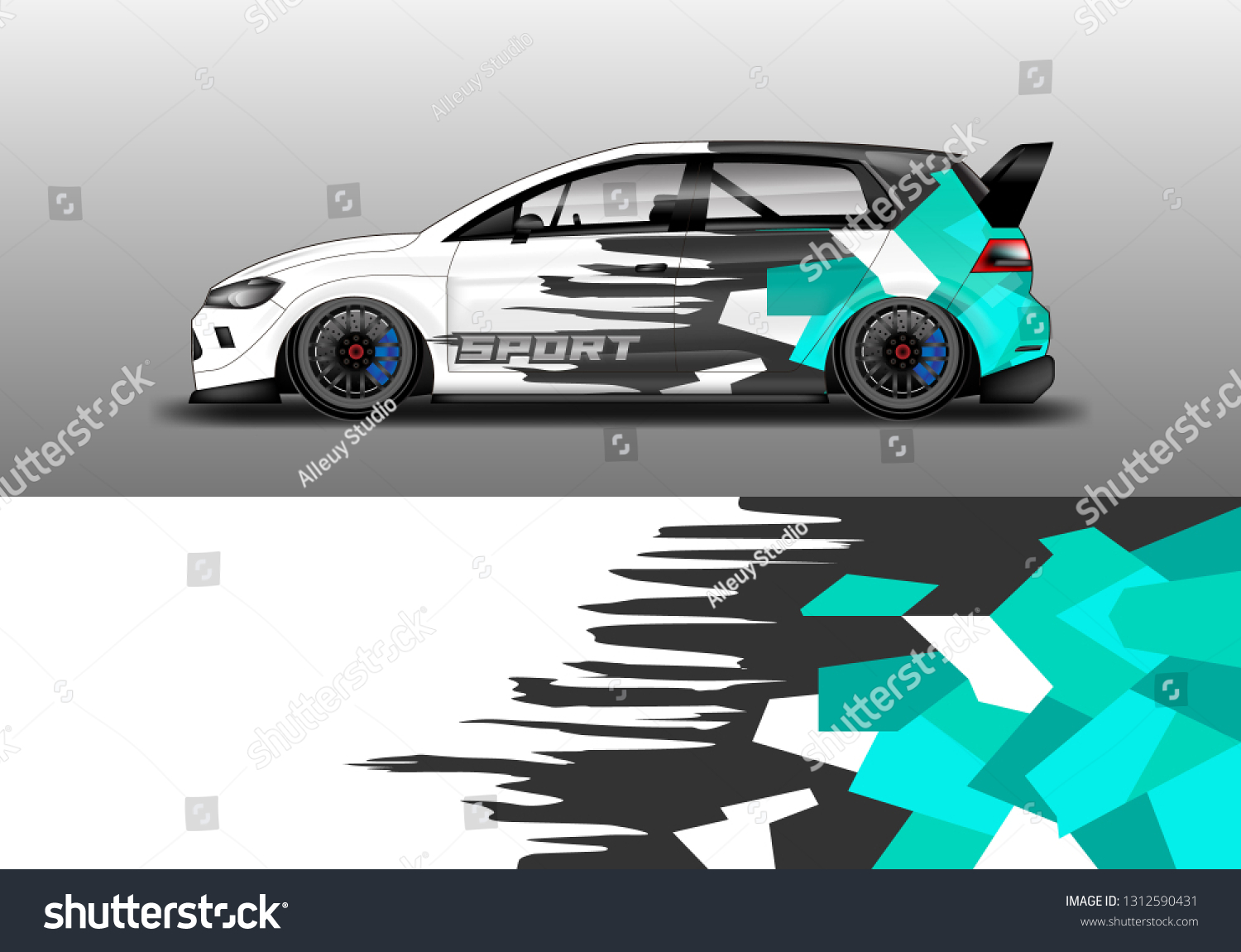 Car Wrap Decal Geometric Style Design Stock Vector (royalty Free