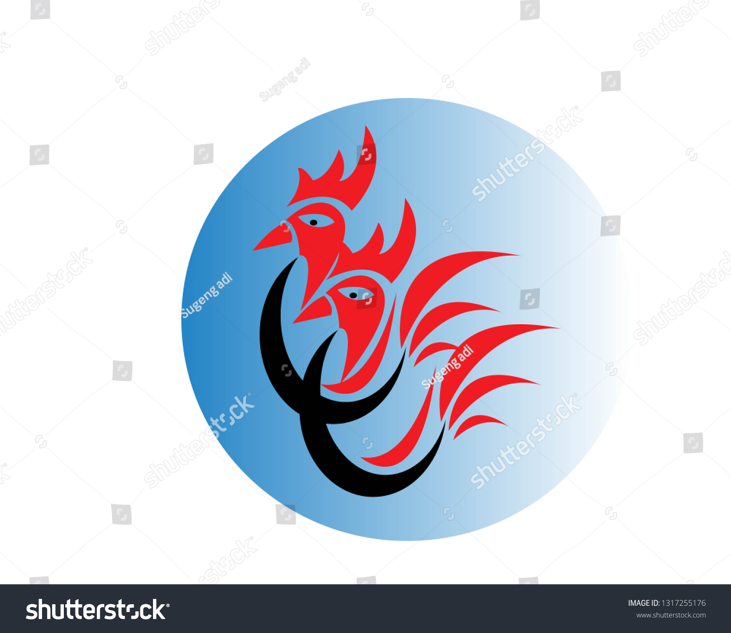 Red Fire Roosterchickencockabstract Vector Illustrationlogo Iconvector