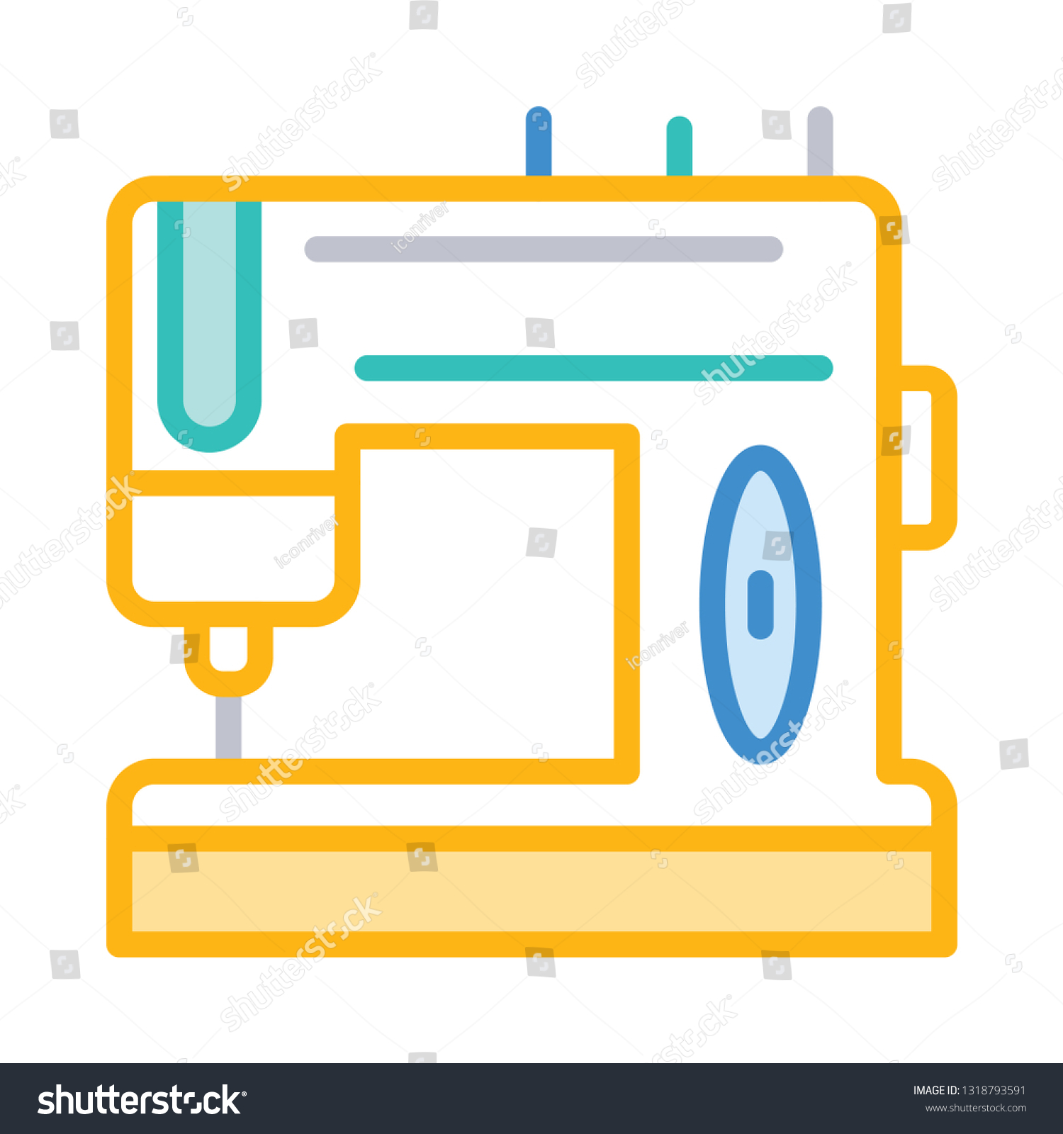 Tailor Sewing Machine Stock Vector Royalty Free 1318793591 Shutterstock