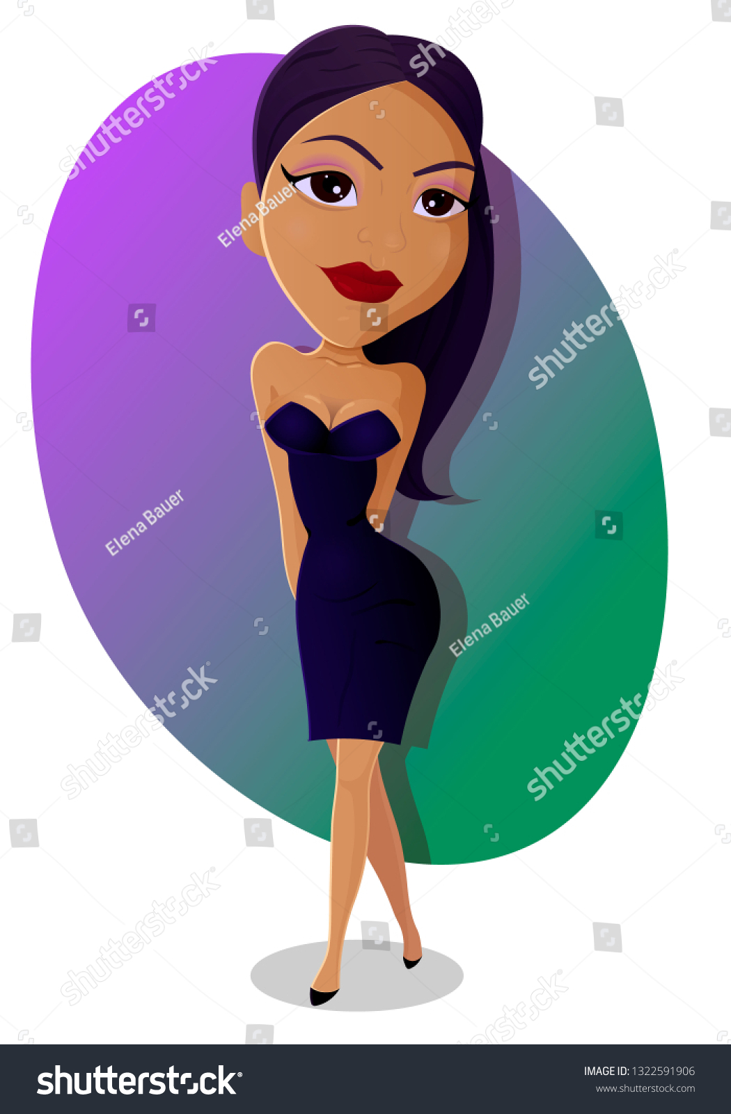 Vector Illustration Young Sexy Cartoon Girl Stock Vector Royalty Free