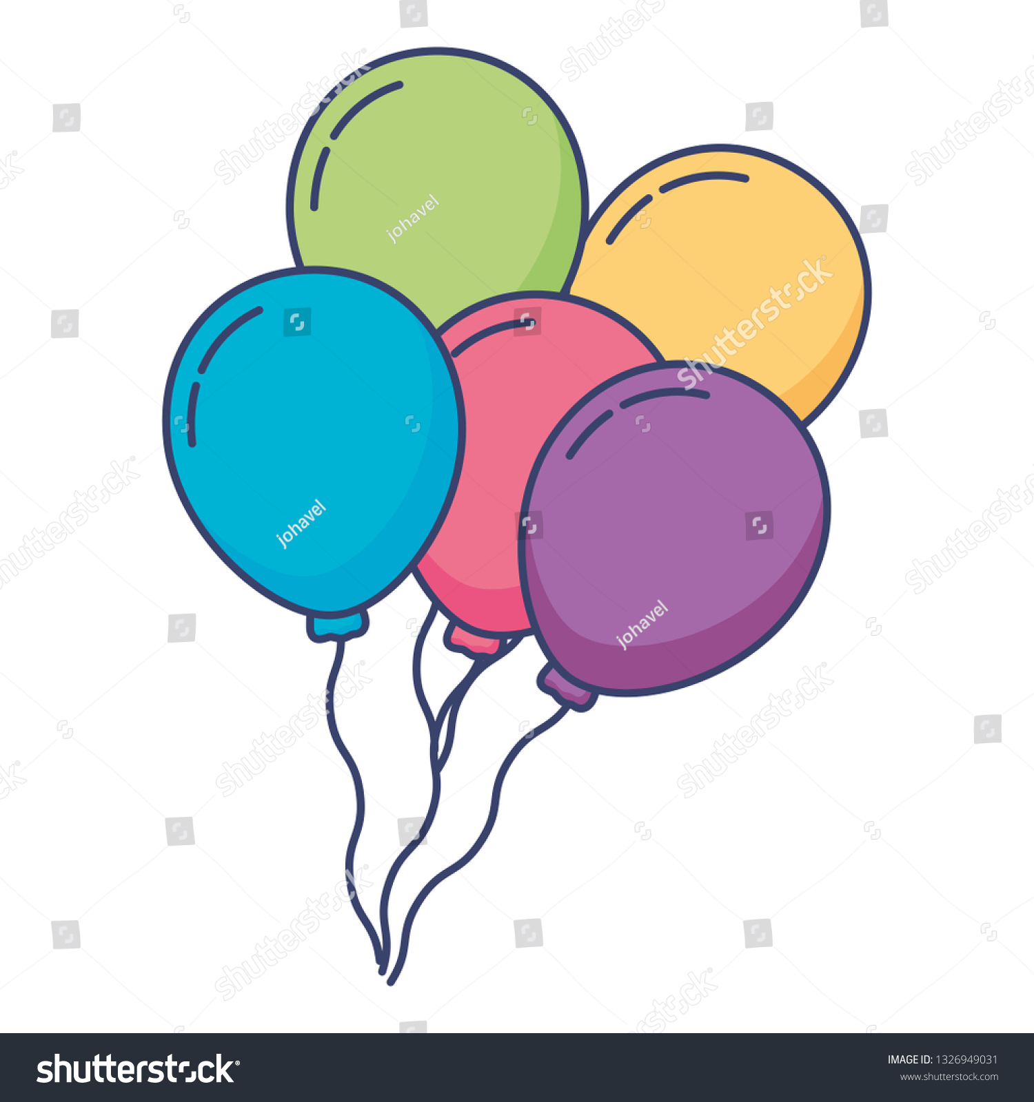 Balloons Helium Floating Icon Stock Vector Royalty Free 1326949031