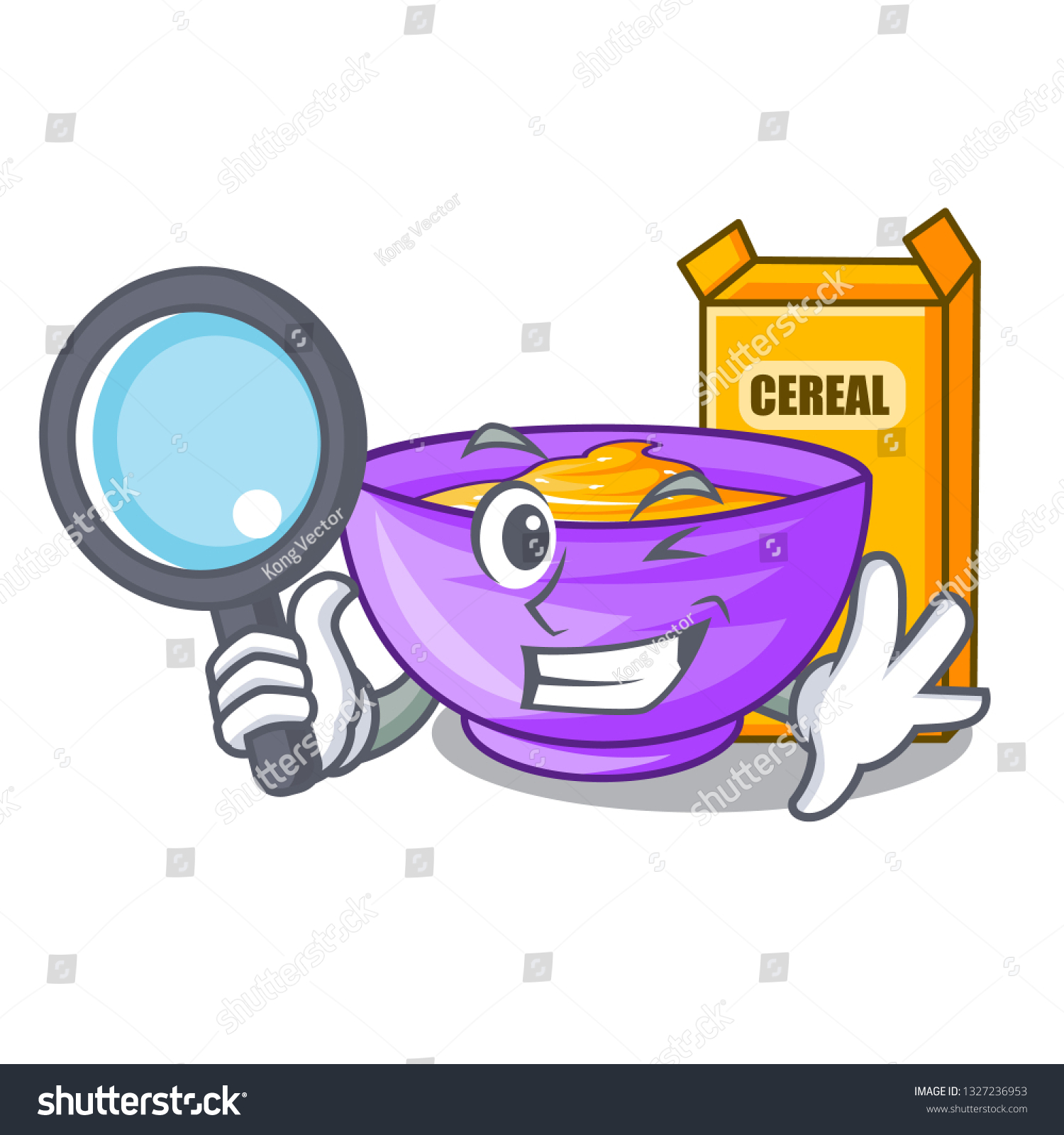 Detective Cereal Box Character Fridge Vector De Stock Libre De