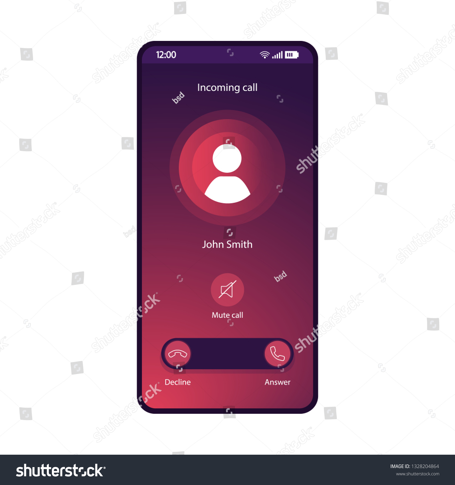 Mute Call Smartphone Interface Vector Template Stock Vector (Royalty Free) 1328204864 | Shutterstock