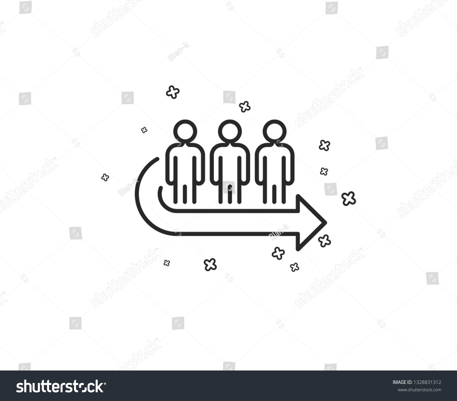 Queue Line Icon People Waiting Sign Stock Vector Royalty Free 1328831312 Shutterstock