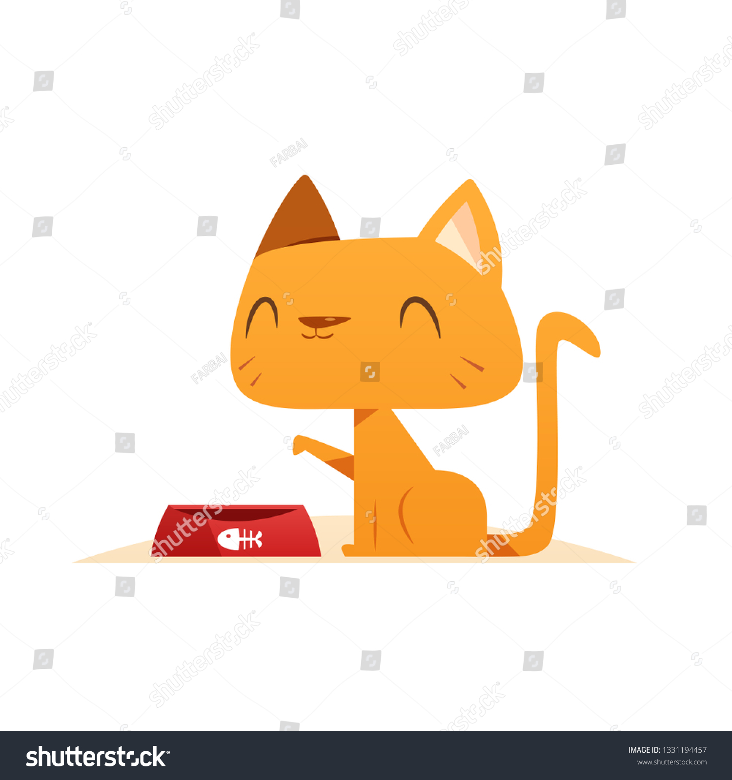 Cartoon Cat Asking Food Vector Isolated Stock Vector Royalty Free