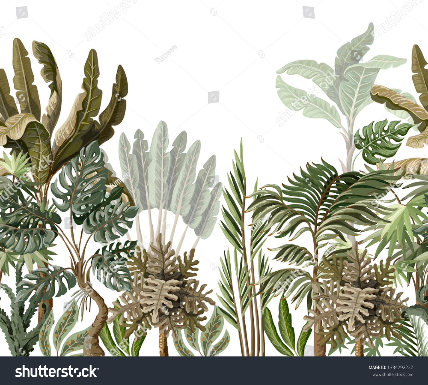 Seamless Border Tropical Tree Such Palm Stock Vector (Royalty Free ... Seamless Border Tropical Tree Such Palm Stock Vector (Royalty Free ...