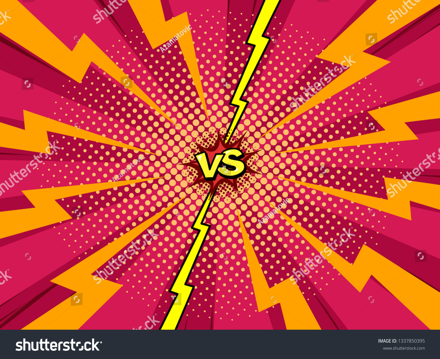 Versus Comic Book Template Background Superhero Stock Vector Royalty